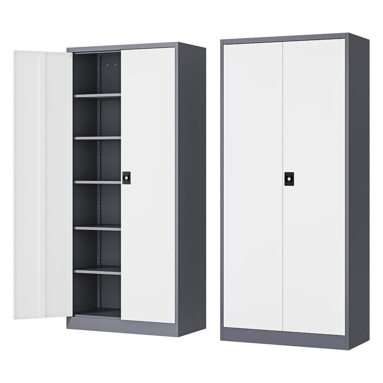 Metal Storage Cabinet-72” Tall Steel File Cabinets with Lockable Doors ...