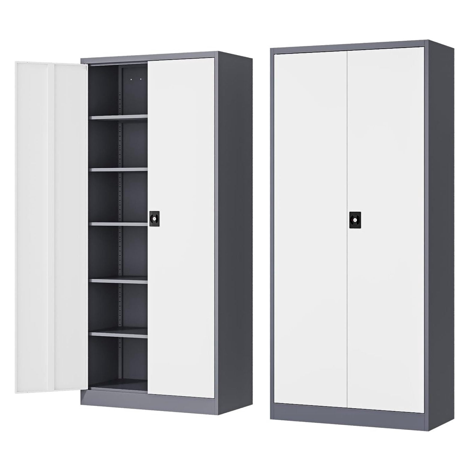 Metal Storage Cabinet-72” Tall Steel File Cabinets with Lockable Doors ...