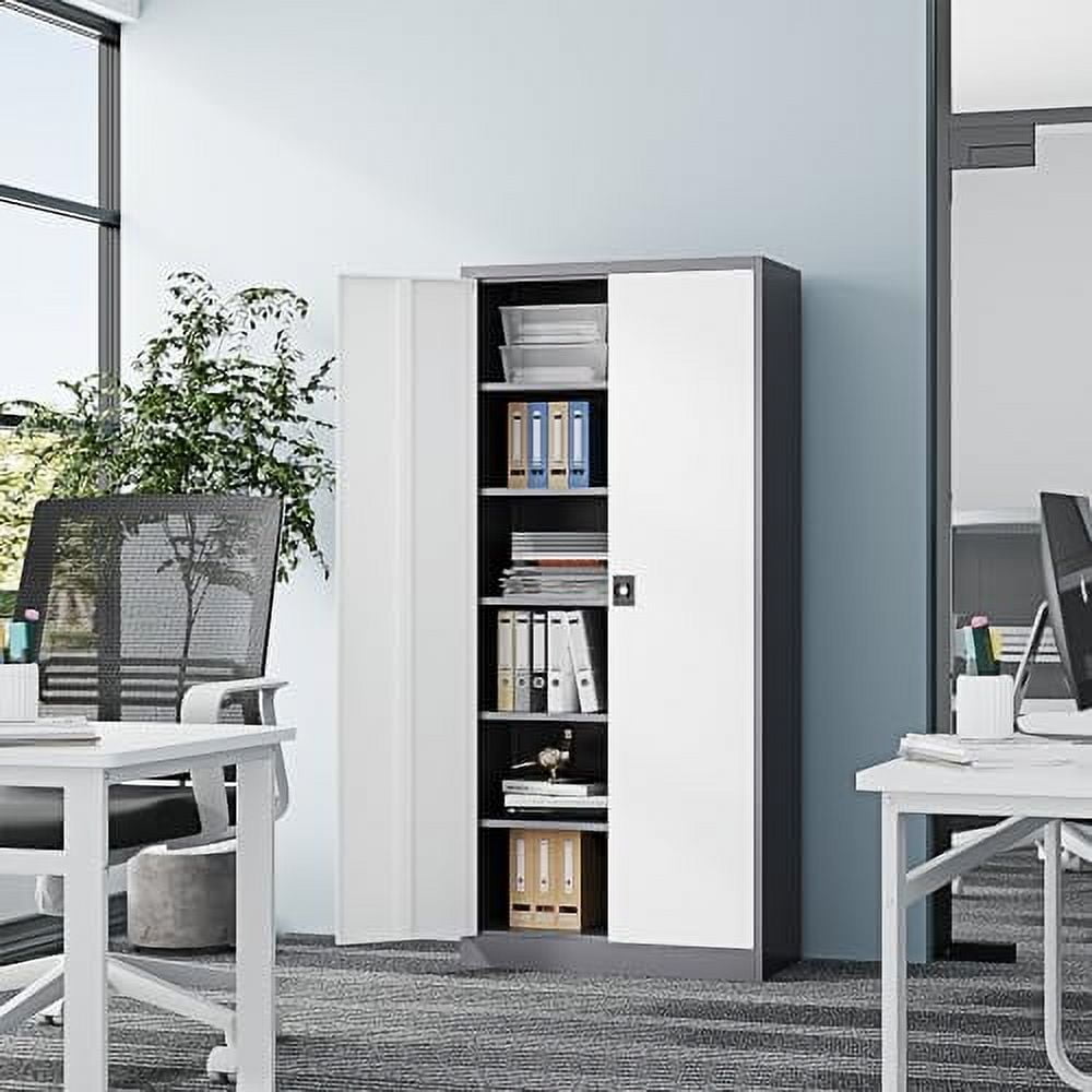 Metal Storage Cabinet-72” Tall Steel File Cabinets with Lockable Doors ...