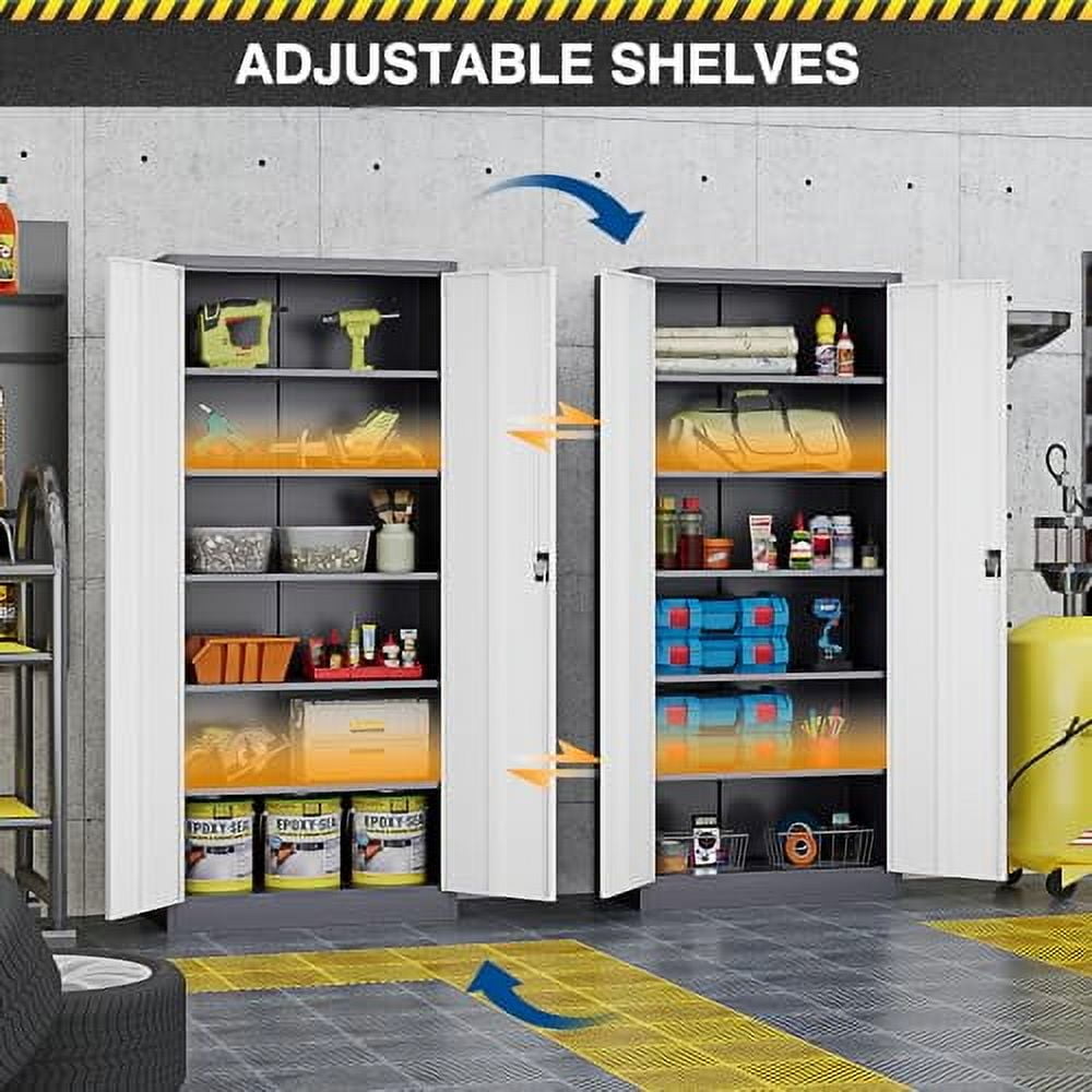 Metal Storage Cabinet-72” Tall Steel File Cabinets with Lockable Doors ...