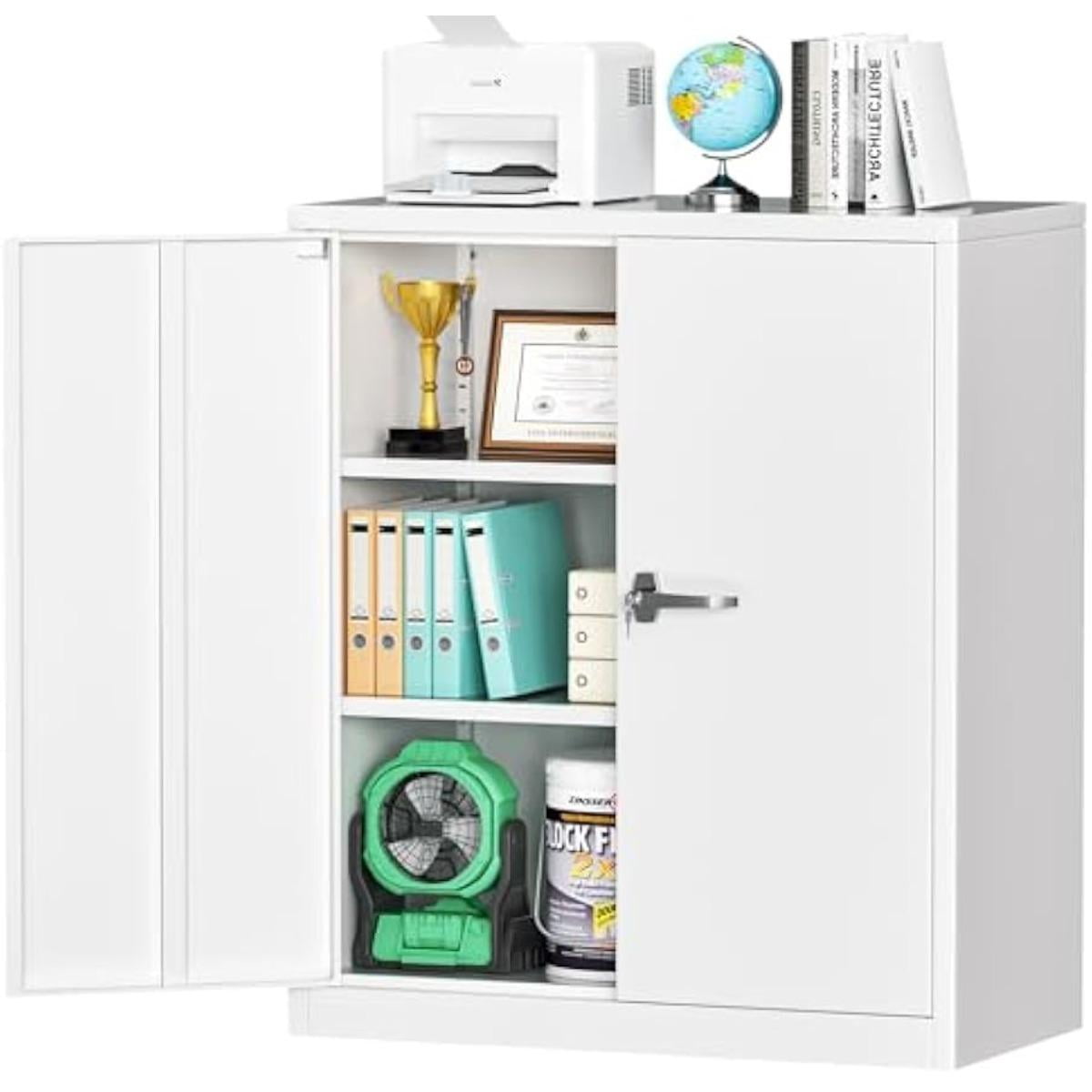 Metal Storage Cabinet with Doors, Locking Steel Storage Cabinet with ...