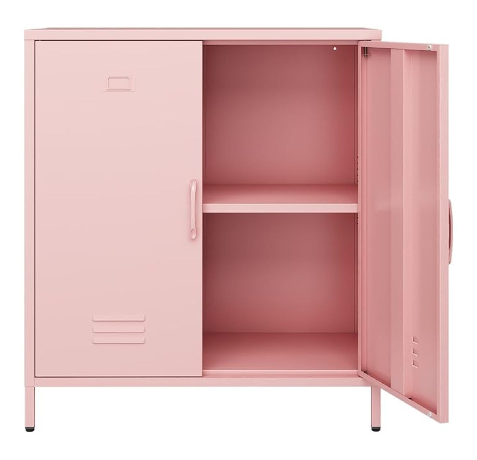 Metal Storage Cabinet, Entryway Garage Cabinet with Shelves 2 Door Pink ...