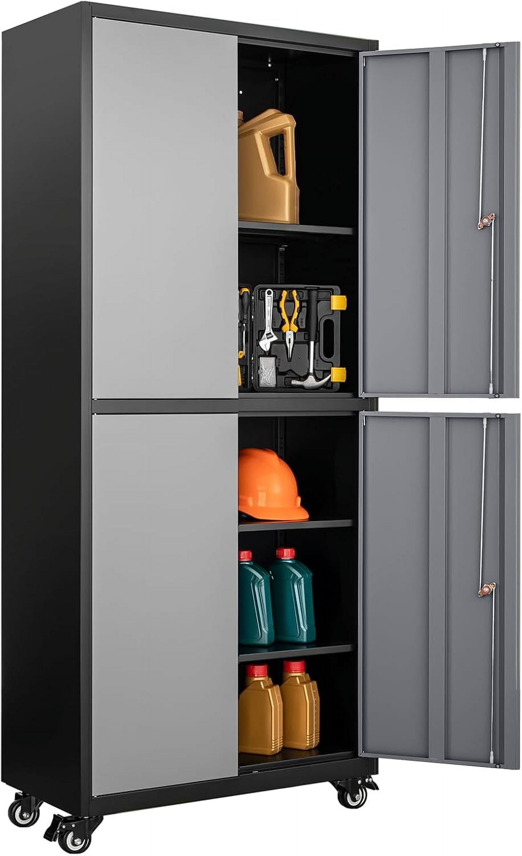 Metal Storage Cabinet-Heavy Duty Tool Cabinet Multifunctional Garage ...