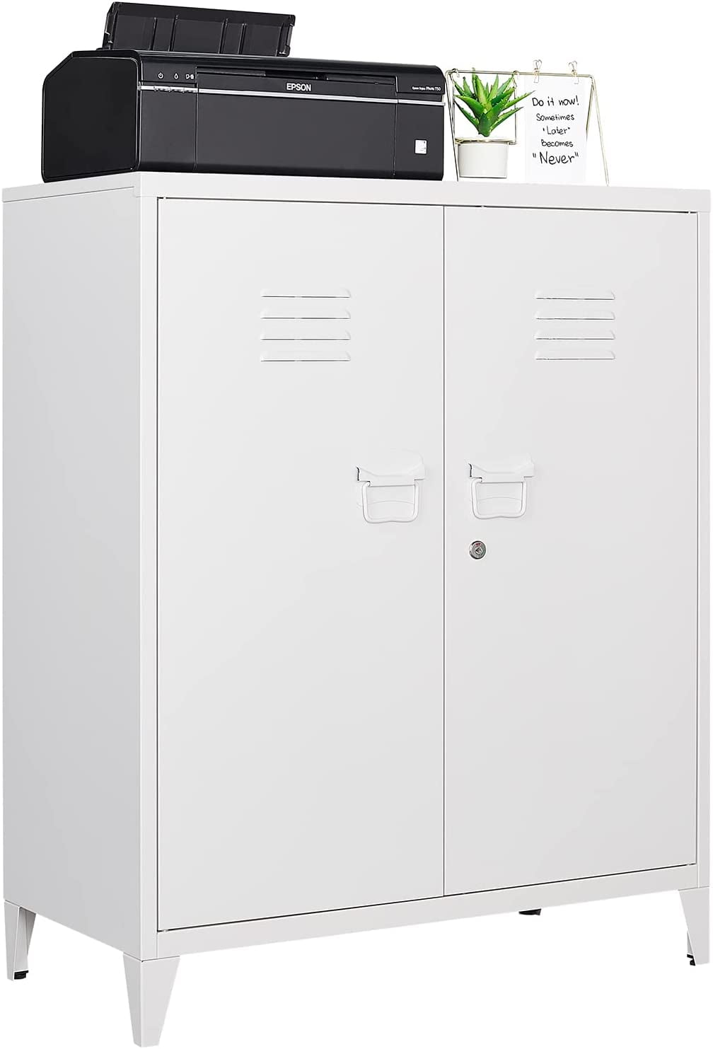 Metal Storage Cabinet,Home Office Cabinet with Doors and Adjustable ...