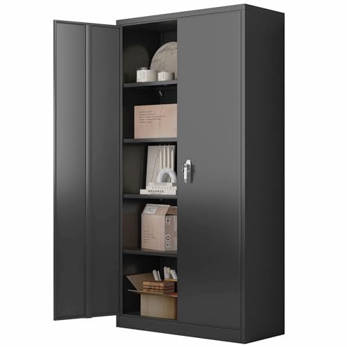 Metal Storage Cabinet, Large File Storage Cabinet with 4 Adjustable ...