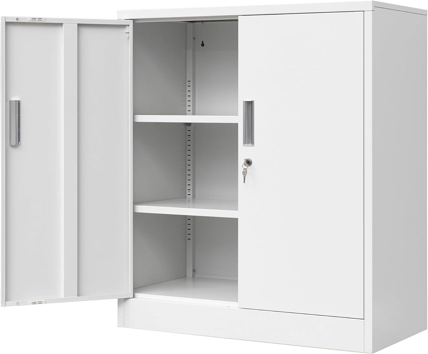 Metal Storage Cabinet with Lock, 36" Garage Storage Cabinets with 2 ...