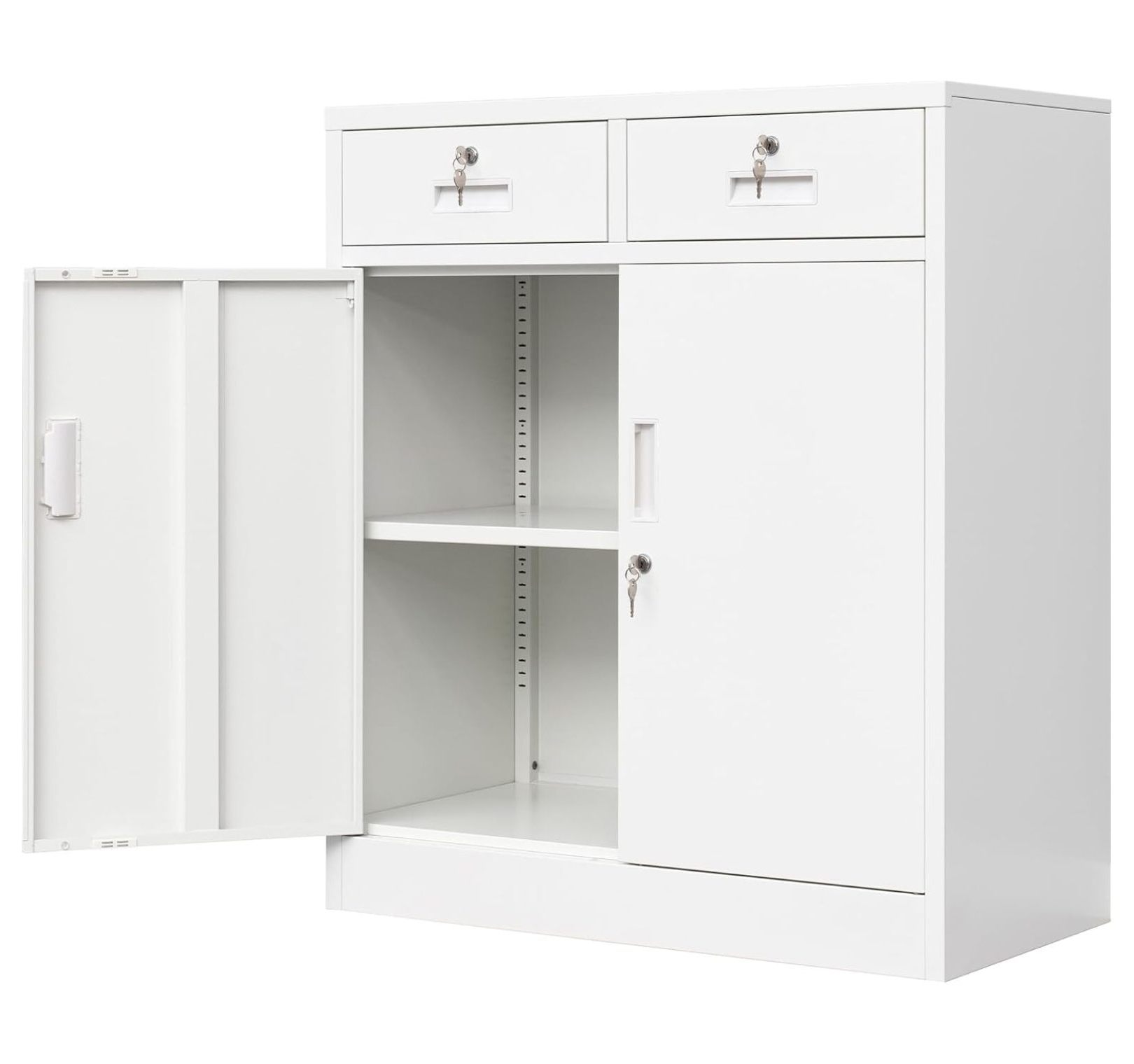 Metal Storage Cabinet with Lock, 36" Garage Storage Cabinets with 2 ...
