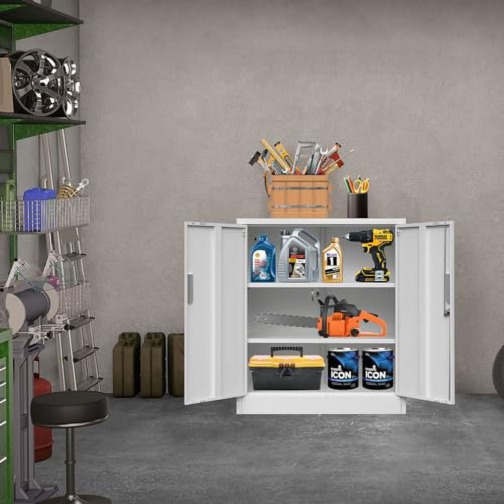 Metal Storage Cabinet with Lock, 71" Garage Storage Cabinets with 2 ...
