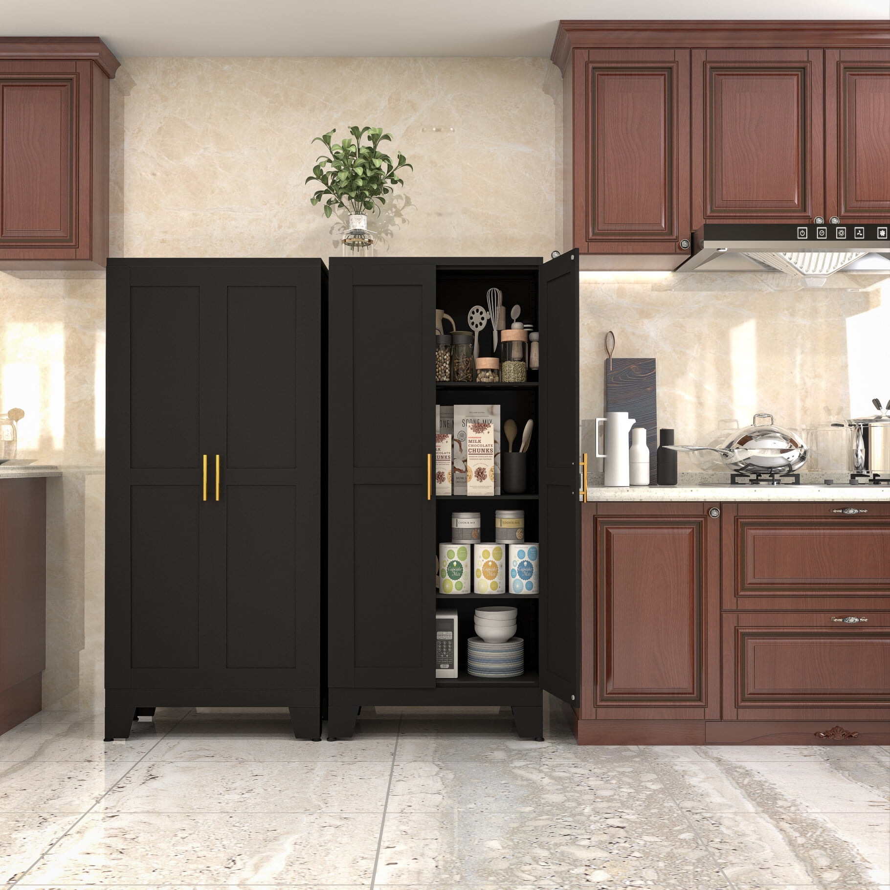 Metal Storage Cabinet with Lock,Bathroom Storage Cabinet with Doors and ...