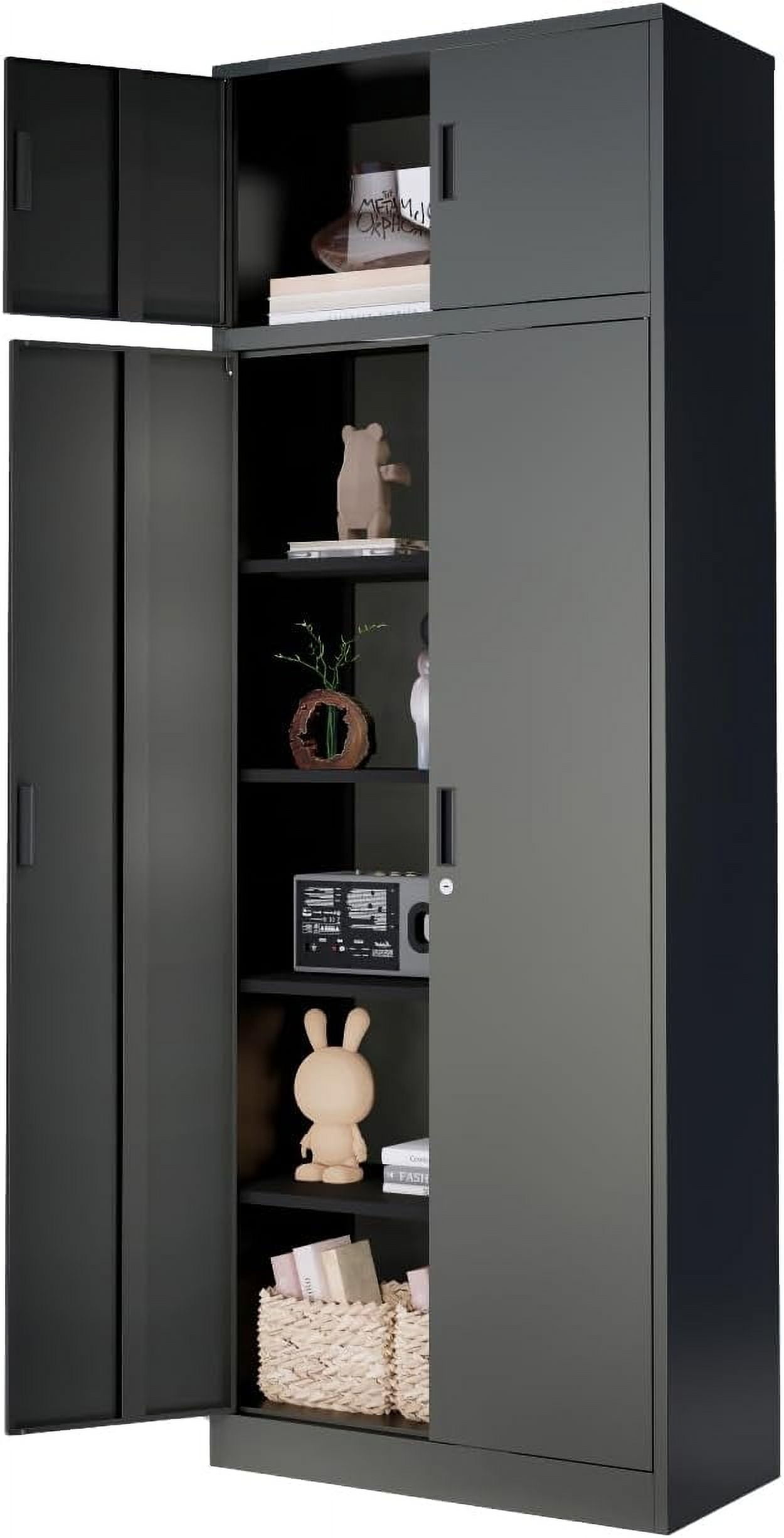 Metal Storage Cabinet with Lock, Garage Metal Storage Cabinet with 2 ...