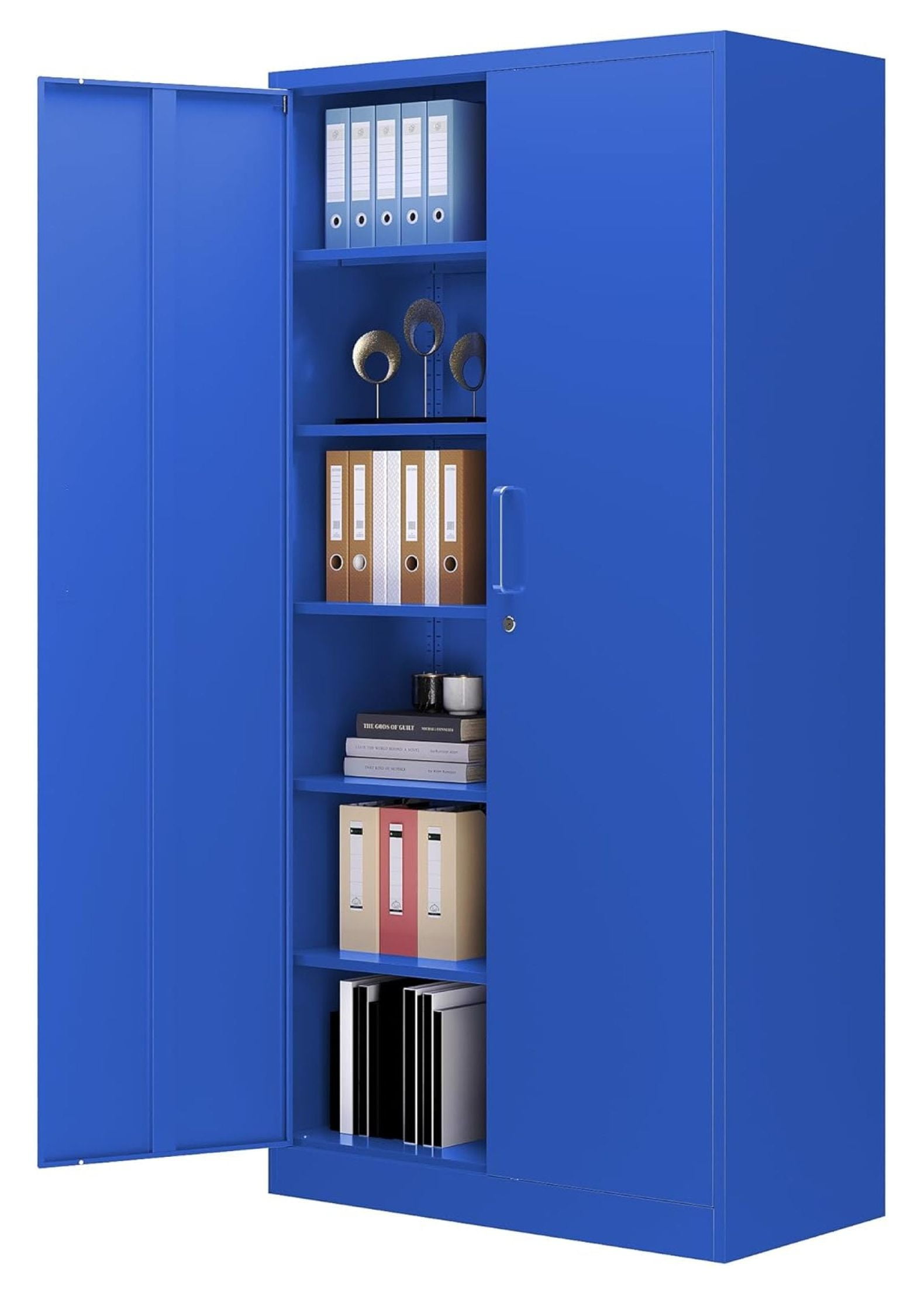 Metal Storage Cabinet with Lock, Tall Storage Cabinet with Door and ...