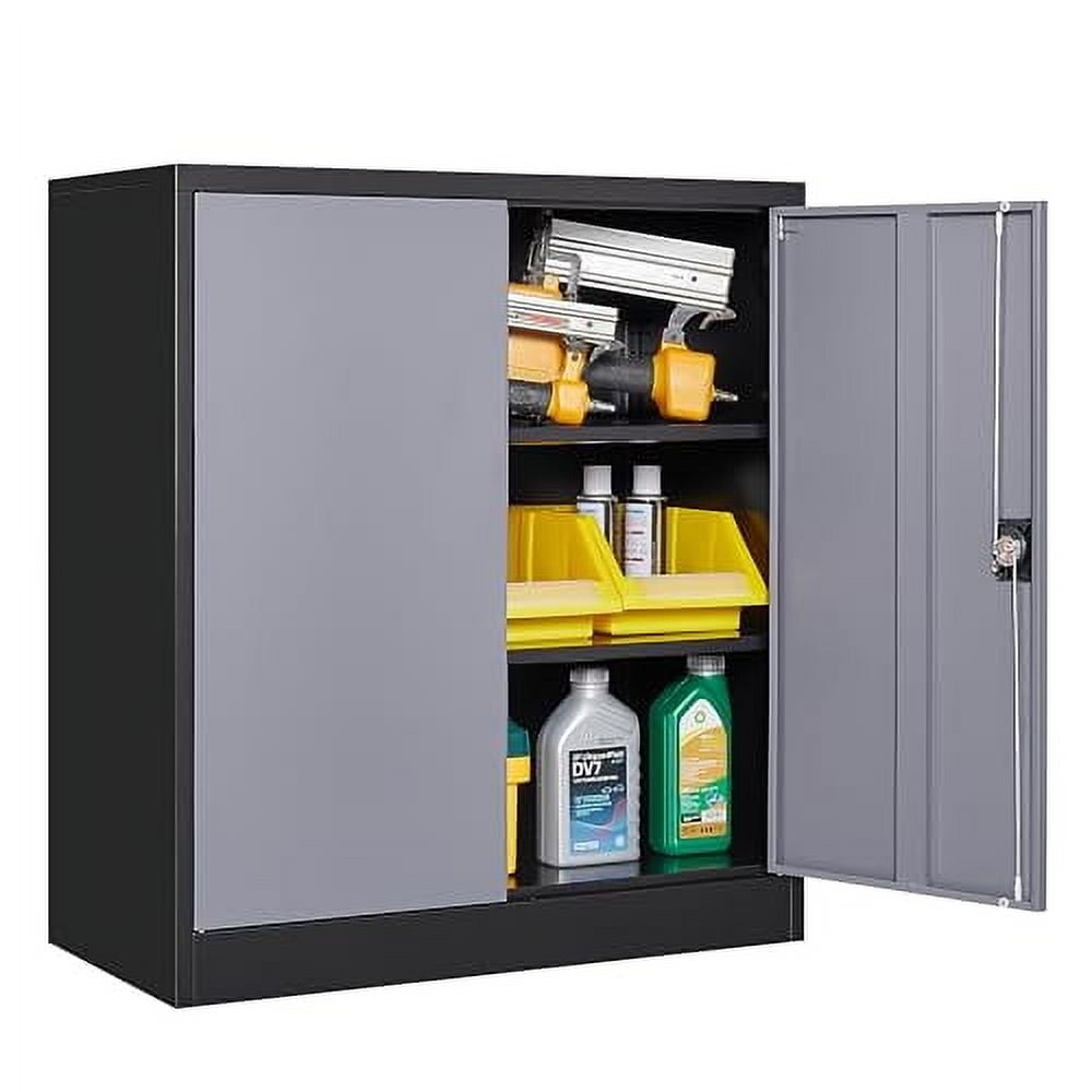 Metal Storage Cabinet Lockable Garage Storage File Cabinet with Doors ...