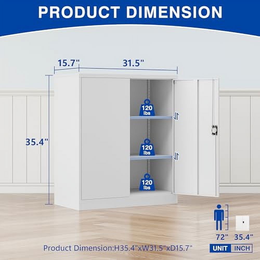 Metal Storage Cabinet Lockable Garage Storage File Cabinet with Doors ...