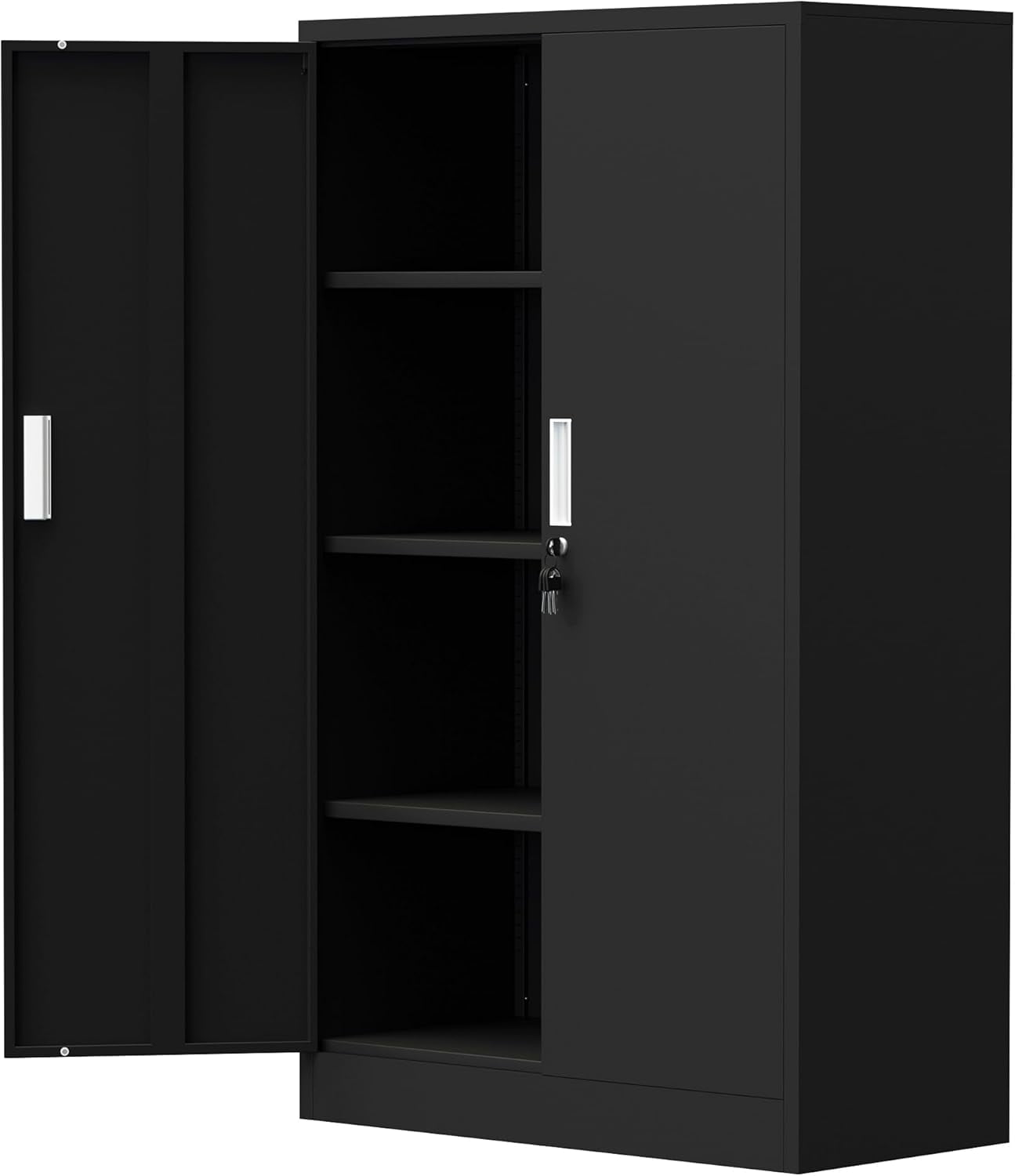 Metal Storage Cabinet with Locking Doors and Adjustable Shelves, 53.5 ...
