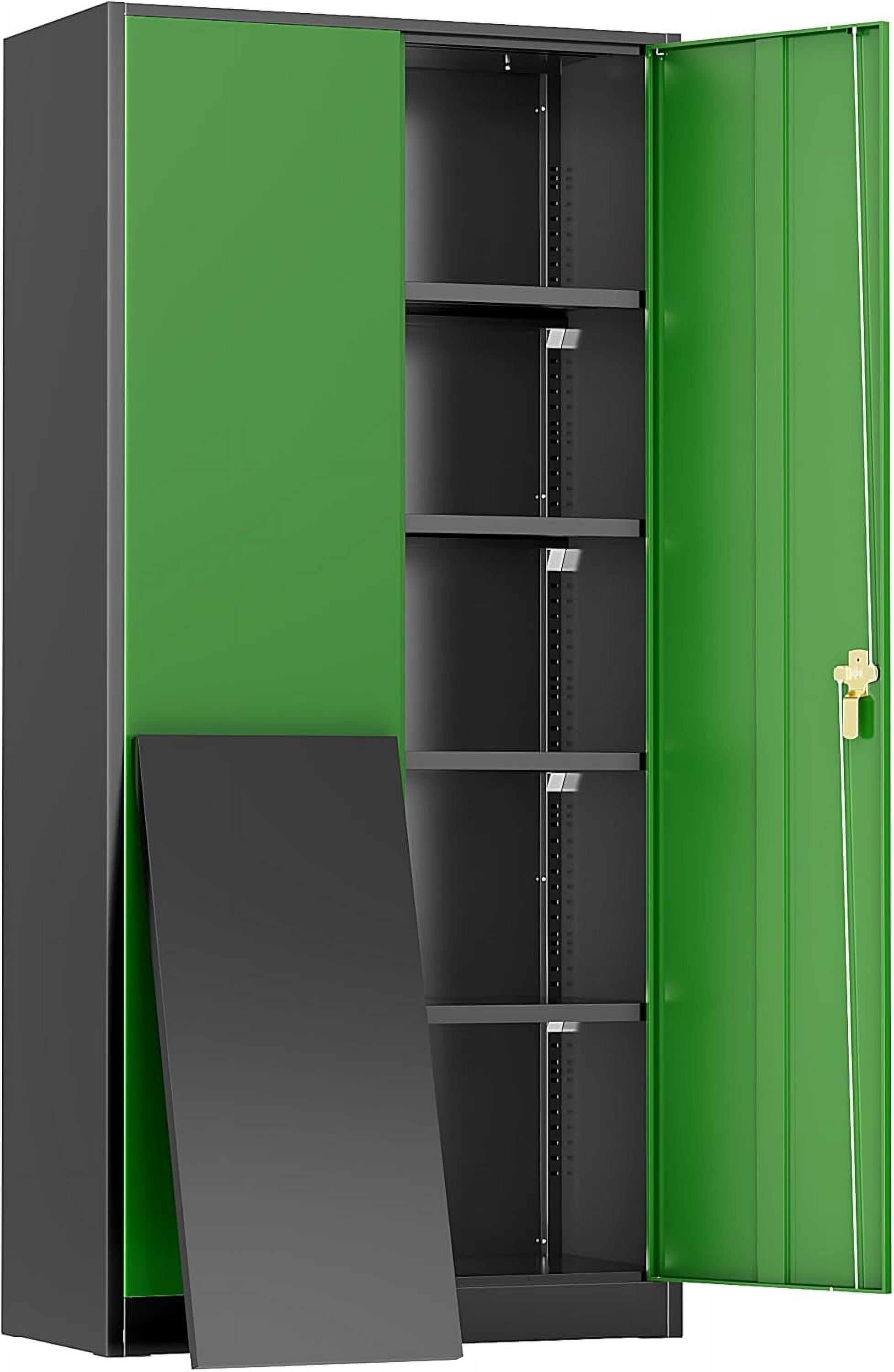 Metal Storage Cabinet, Locking Metal Garage Storage Cabinet with Doors ...