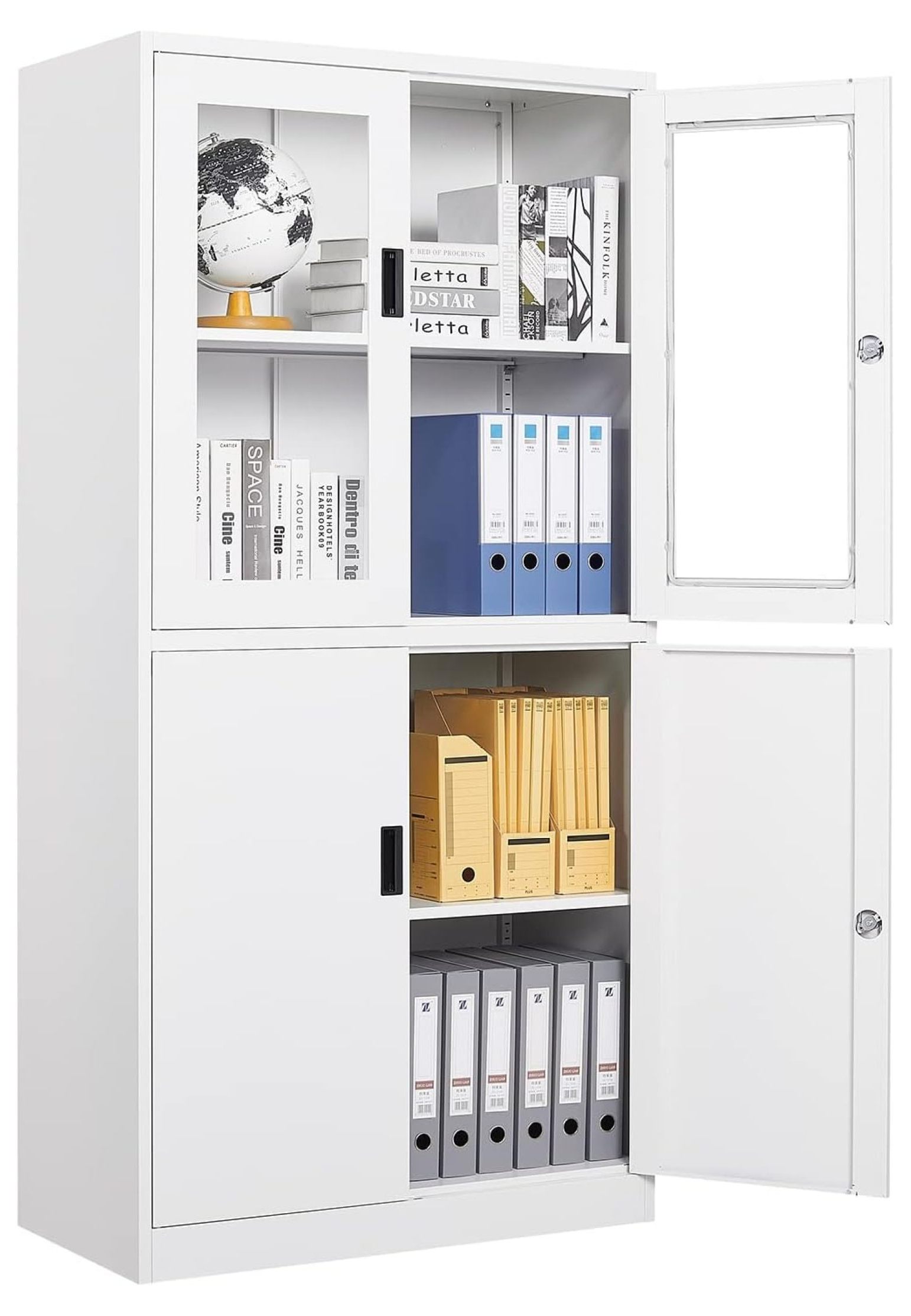 Metal Storage Cabinet, Locking Steel Cabinet with Shelves, Tall Metal ...