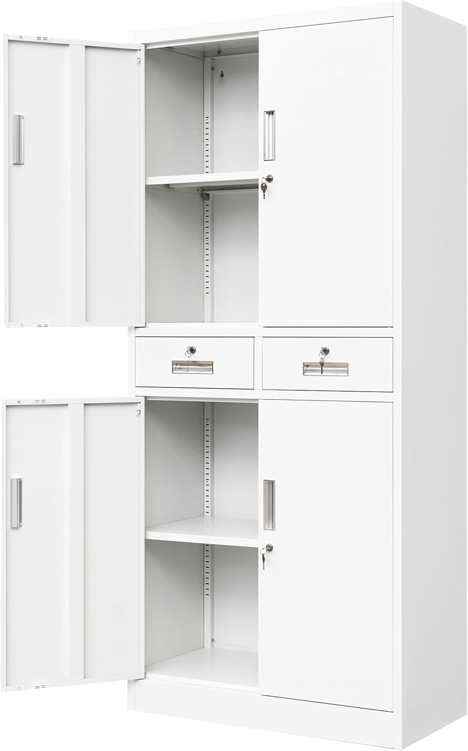 Metal Storage Cabinet, Locking Storage Cabinet with Adjustable Shelves ...