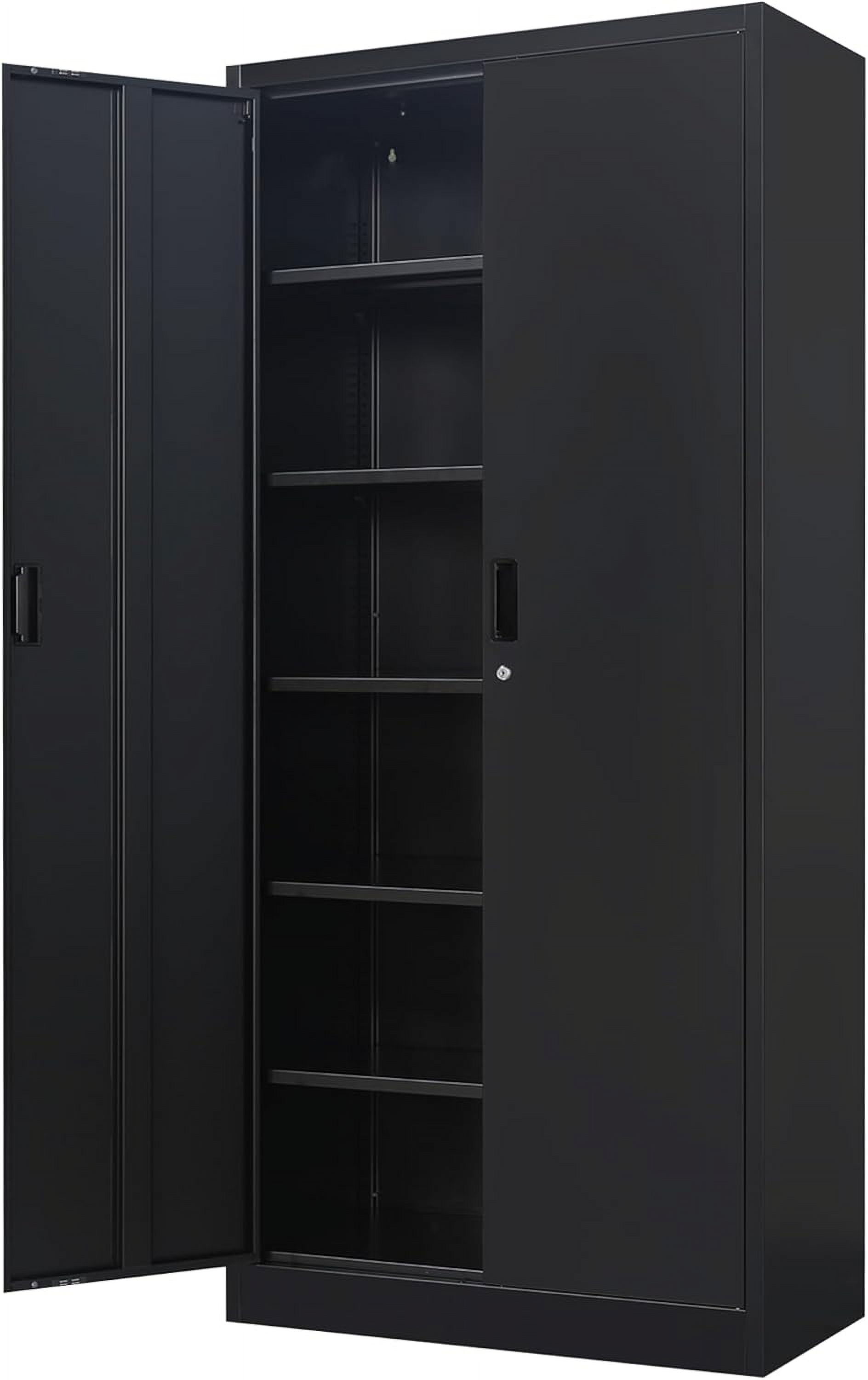 Metal Storage Cabinet, Locking Storage Cabinet with 5 Adjustable ...