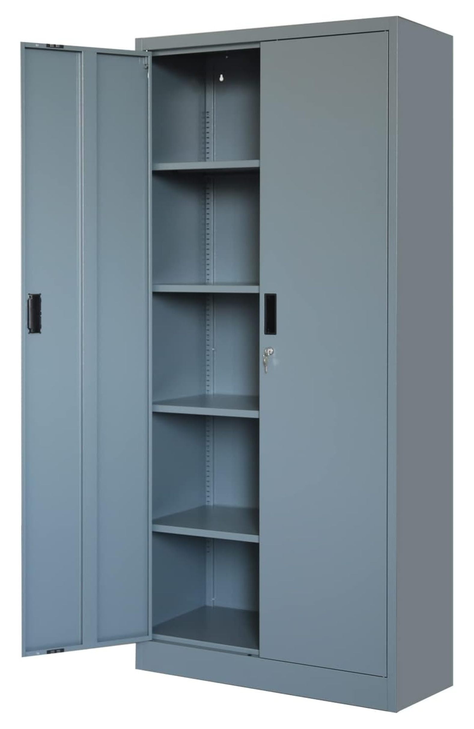Metal Storage Cabinet, Steel Locking Storage Cabinet with 2 Doors and 4 ...