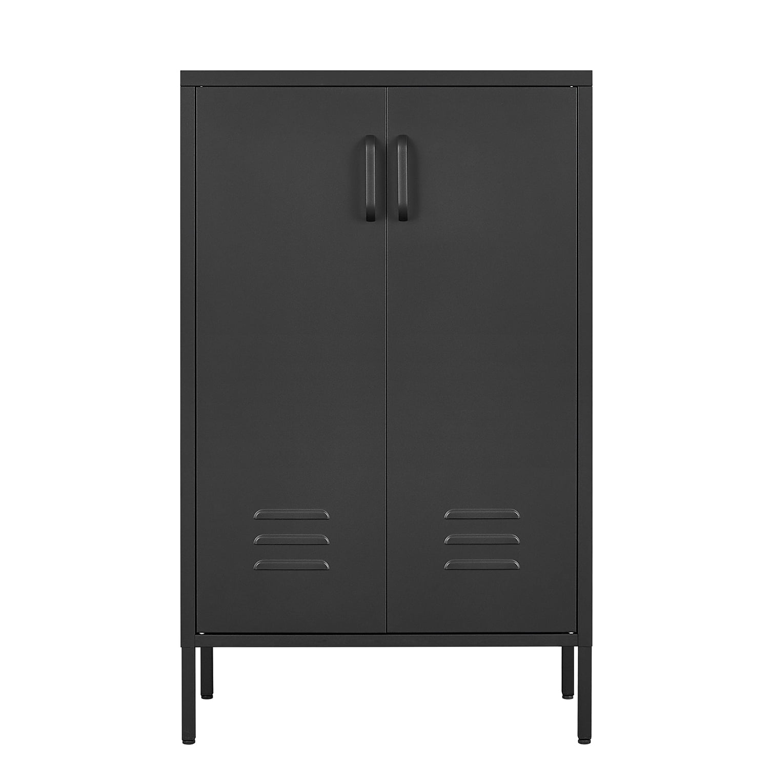 Metal Storage Cabinet With 2 Doors And 2 Adjustable Shelves, Metal ...