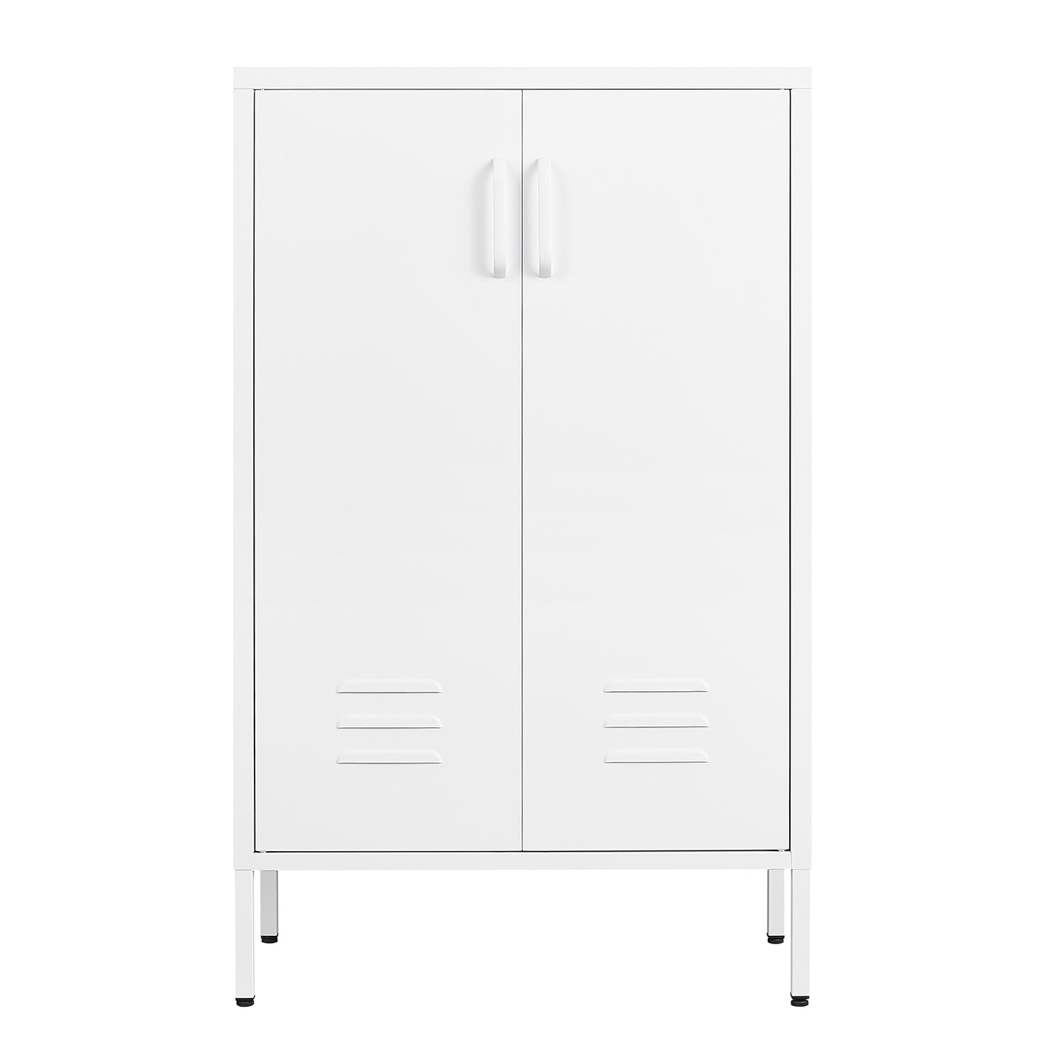 Metal Storage Cabinet With 2 Doors And 2 Adjustable Shelves, Metal ...