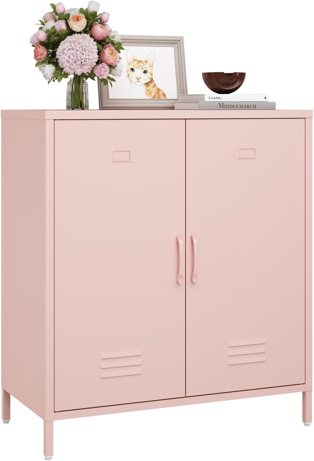 Metal Storage Cabinet with 2 Door, Steel Locker Sideboard Buffet ...