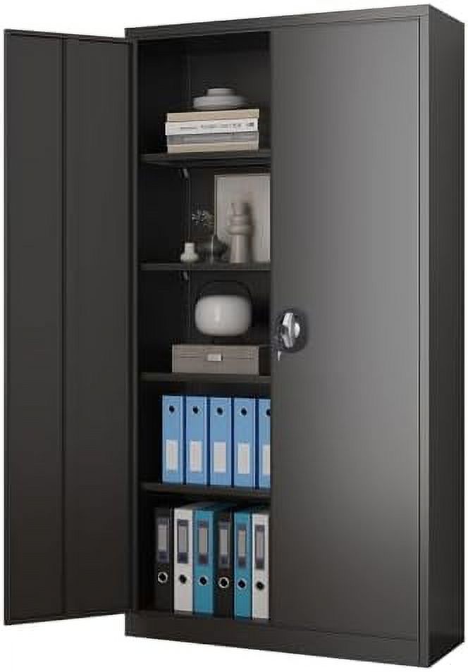 Metal Storage Cabinet with Locking Door and 4 Adjustable Shelves,70.8 ...