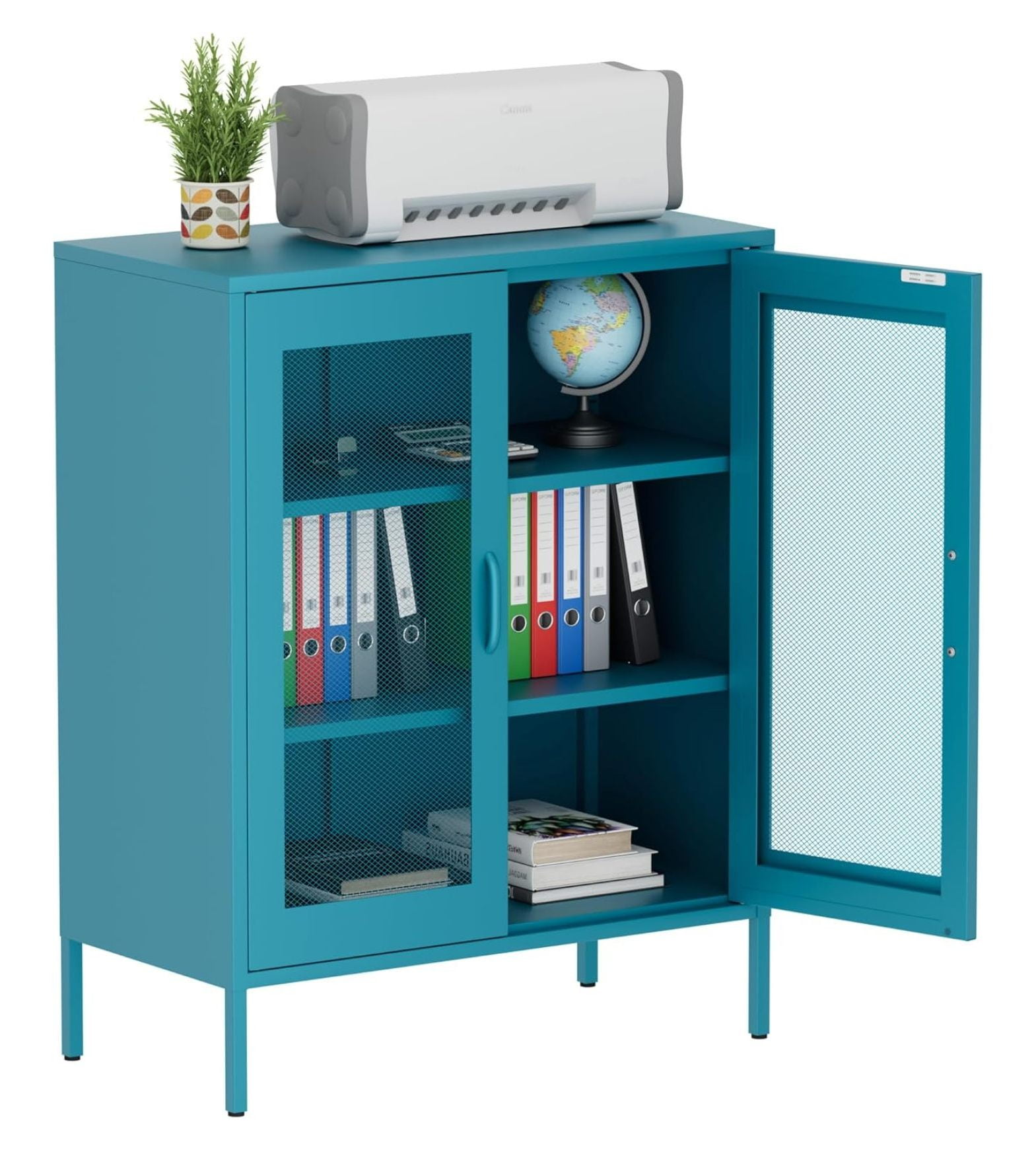 Metal Storage Cabinet with Mesh Doors,Steel Display Cabinet with ...