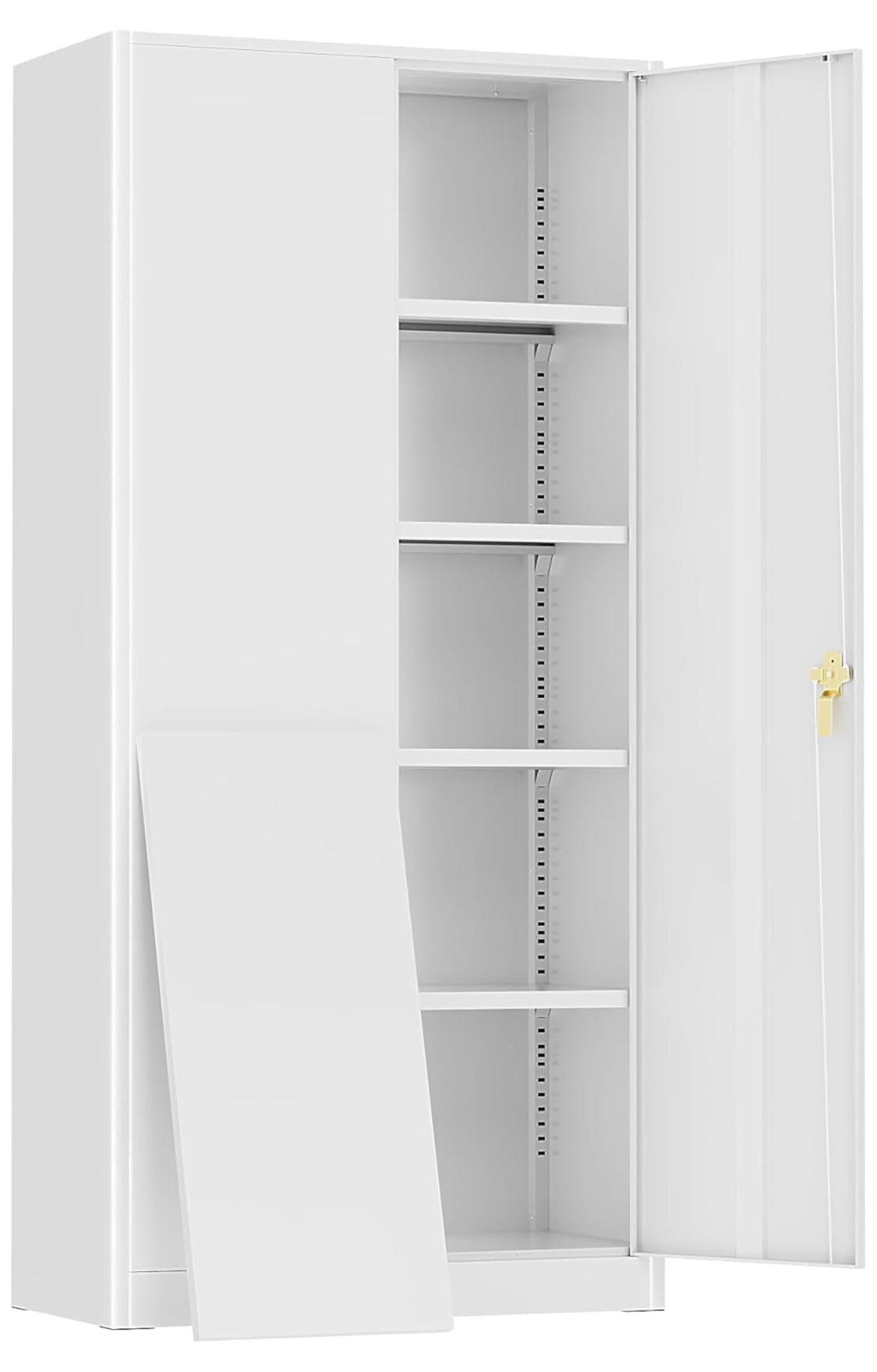 Metal Storage Cabinets, 72”Locking Cabinet with 2 Doors and 4 ...