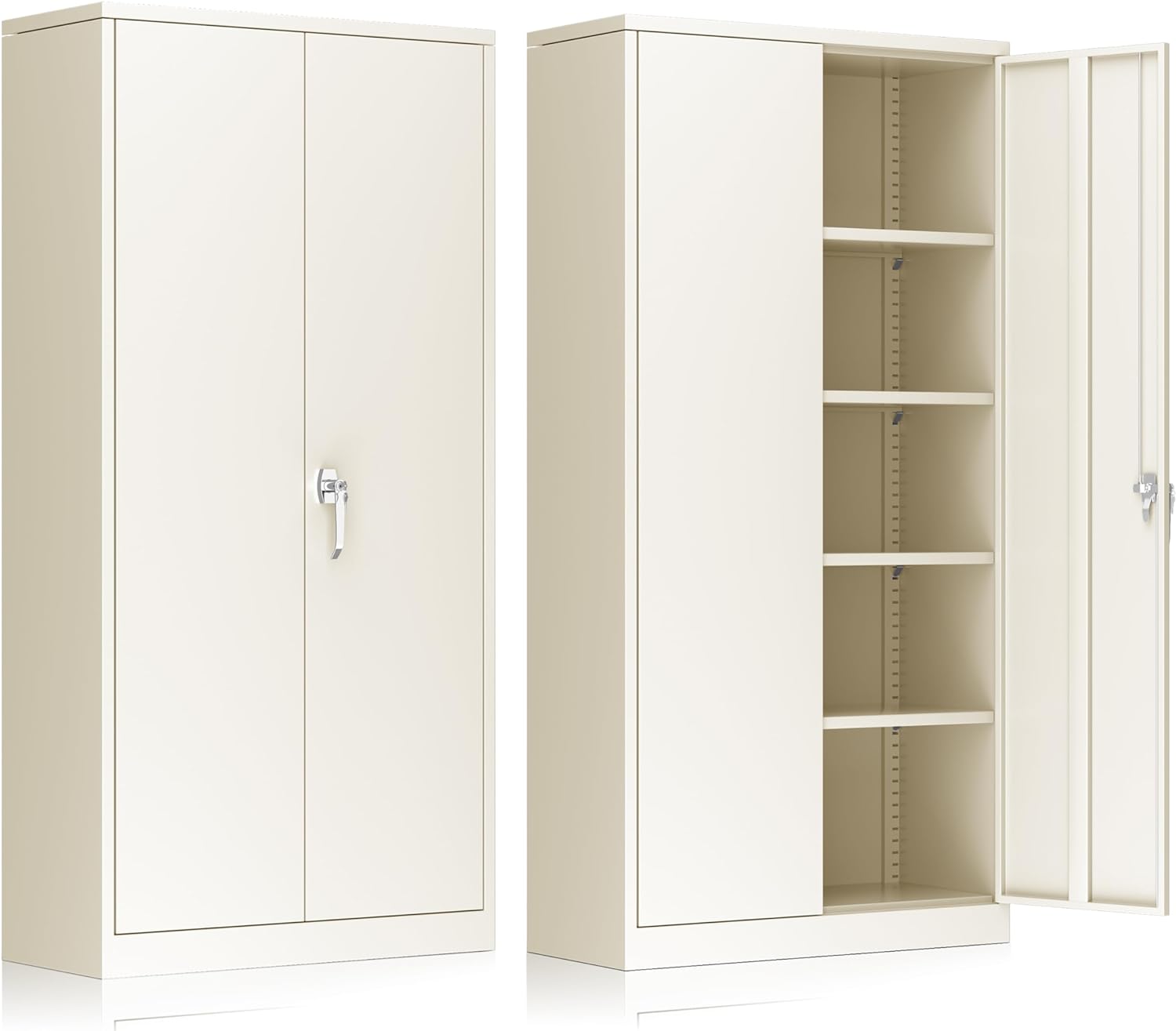 Metal Storage Cabinets with Lock Door,72" Steel Storage Wardrobe ...