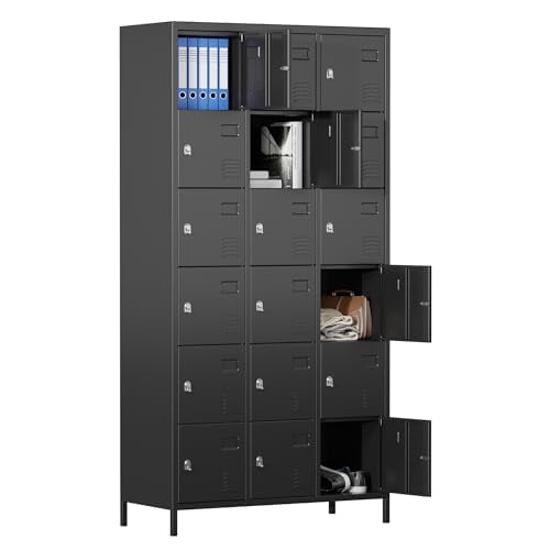 Metal Storage Cabinets with Lock Doors, Lockers for Employees with 18 ...