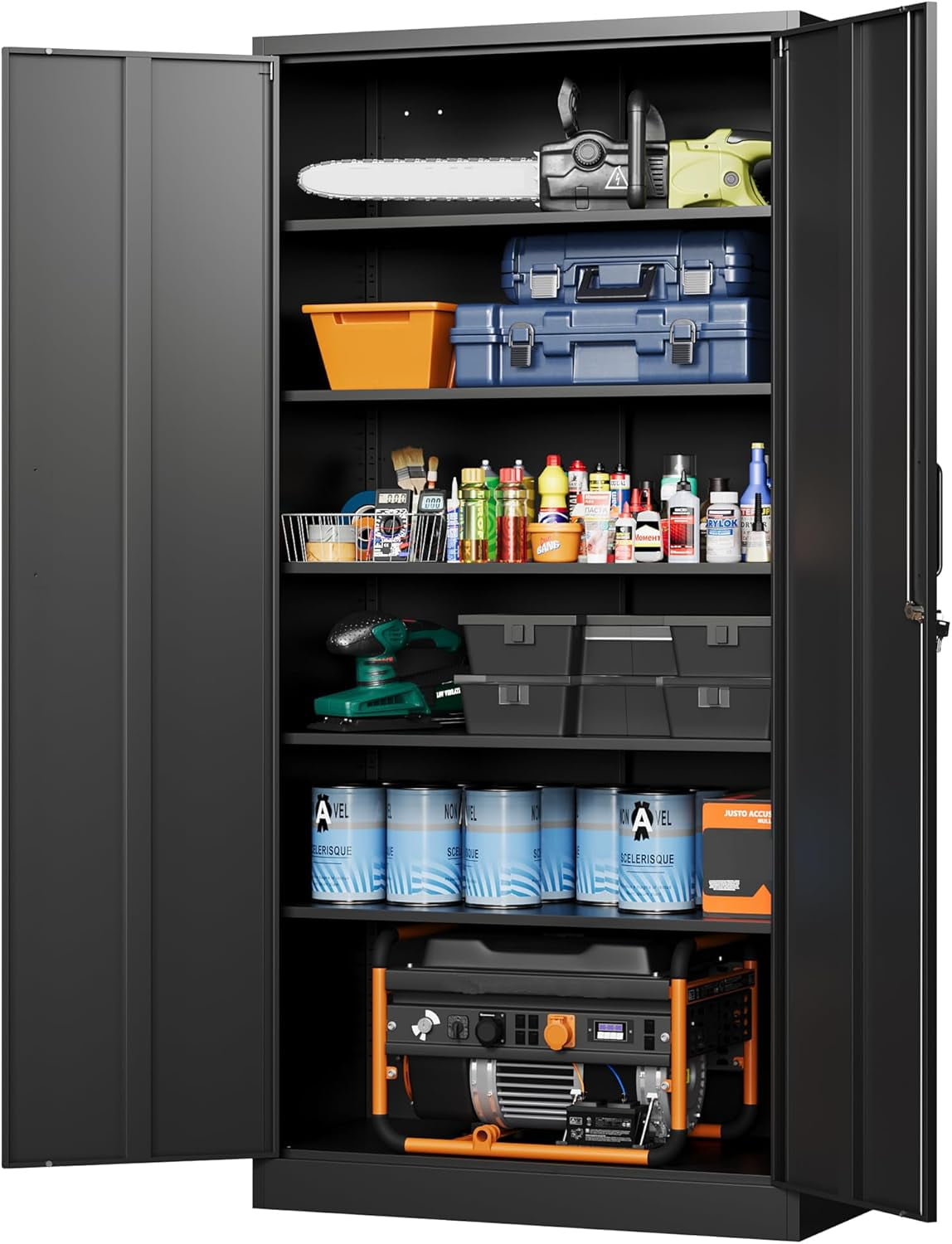Metal Storage Cabinets with Lock Doors,Tall Locker Organizer Steel ...