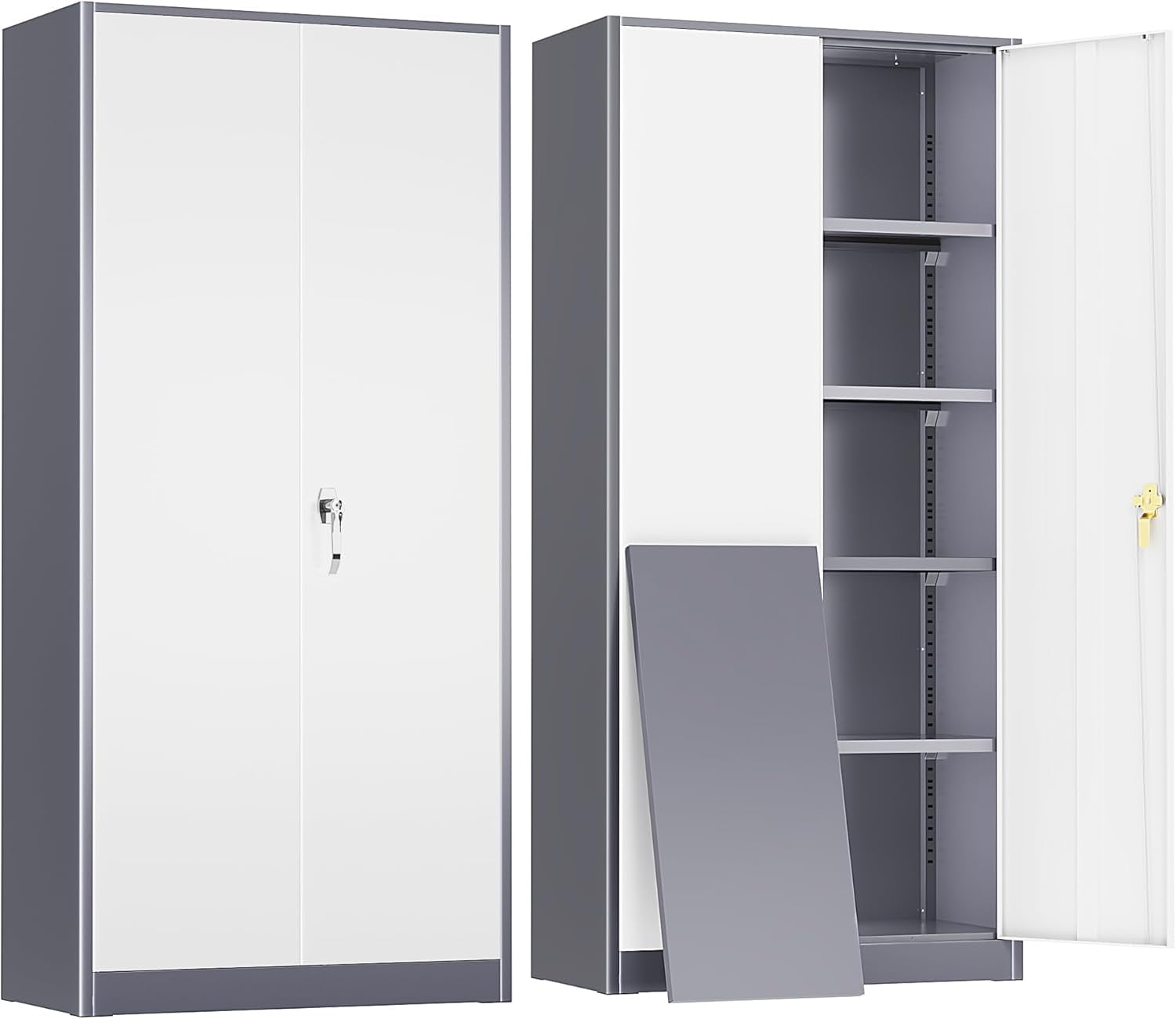 Metal Storage Cabinets with Lock, Tool Cabinet, 72" Locking Steel ...