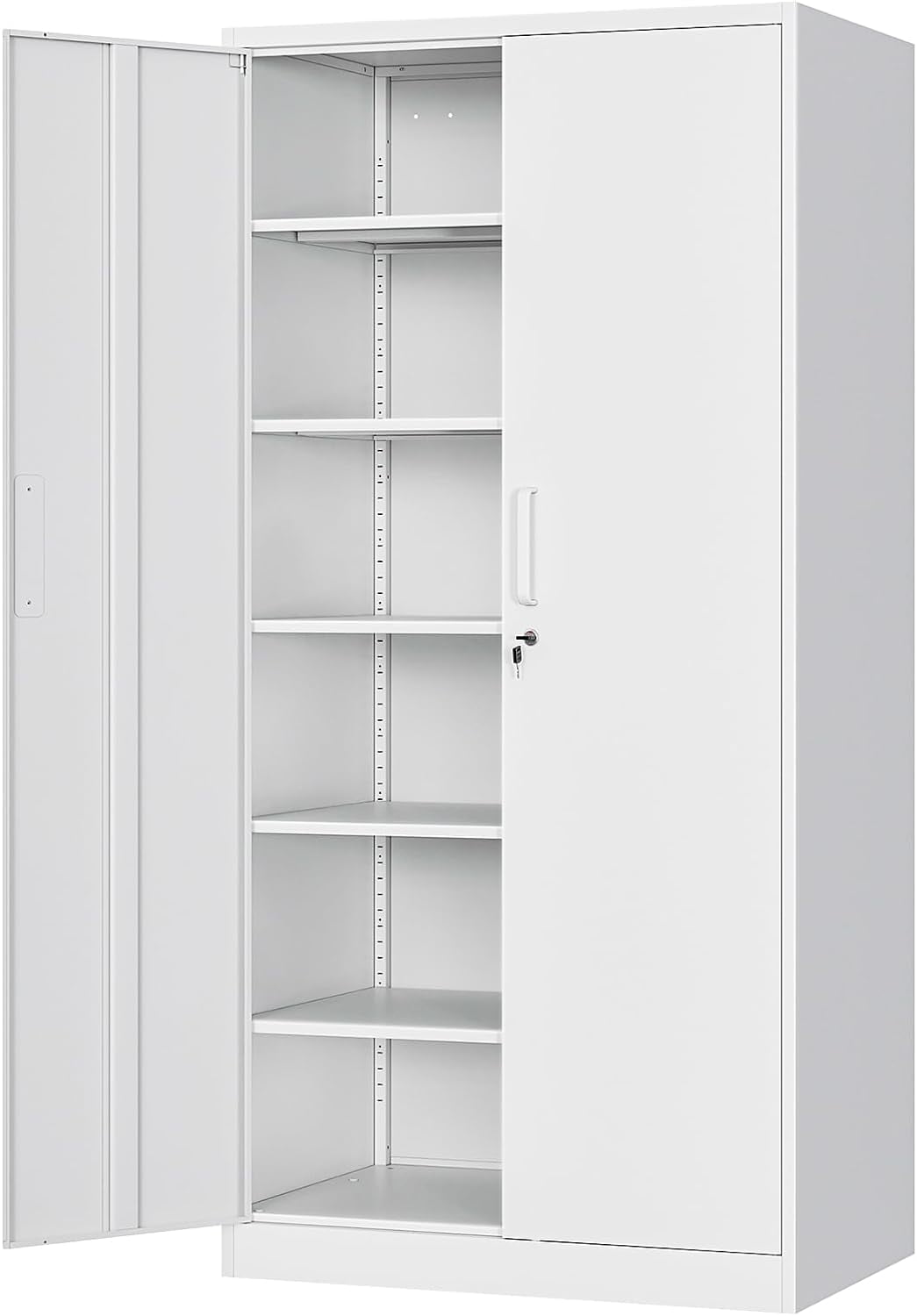 Metal Storage Cabinets with Locking Doors&2 Adjustable Shelves ...