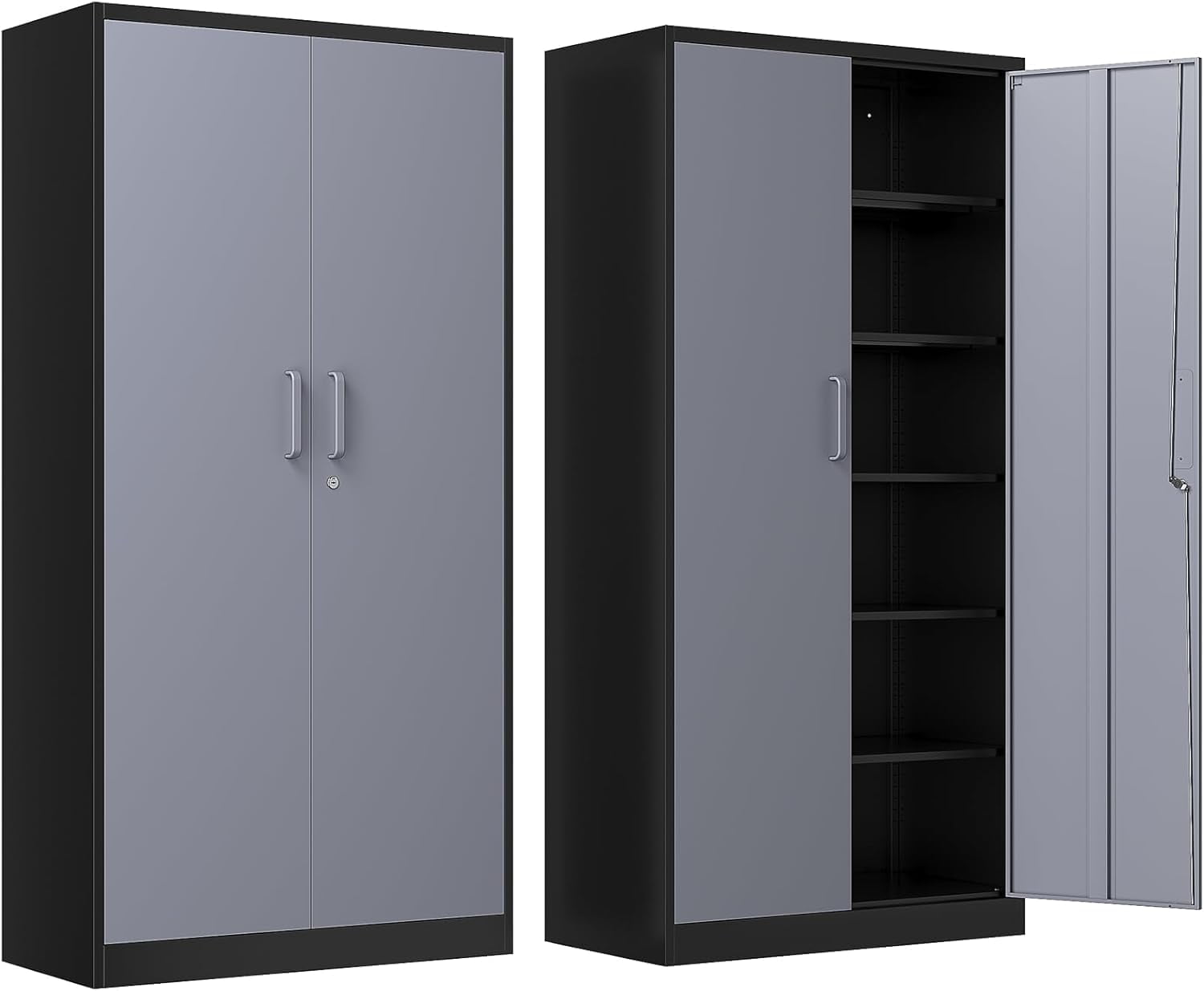 Metal Storage Cabinets with Locking Doors 71" Tall Garage Storage ...