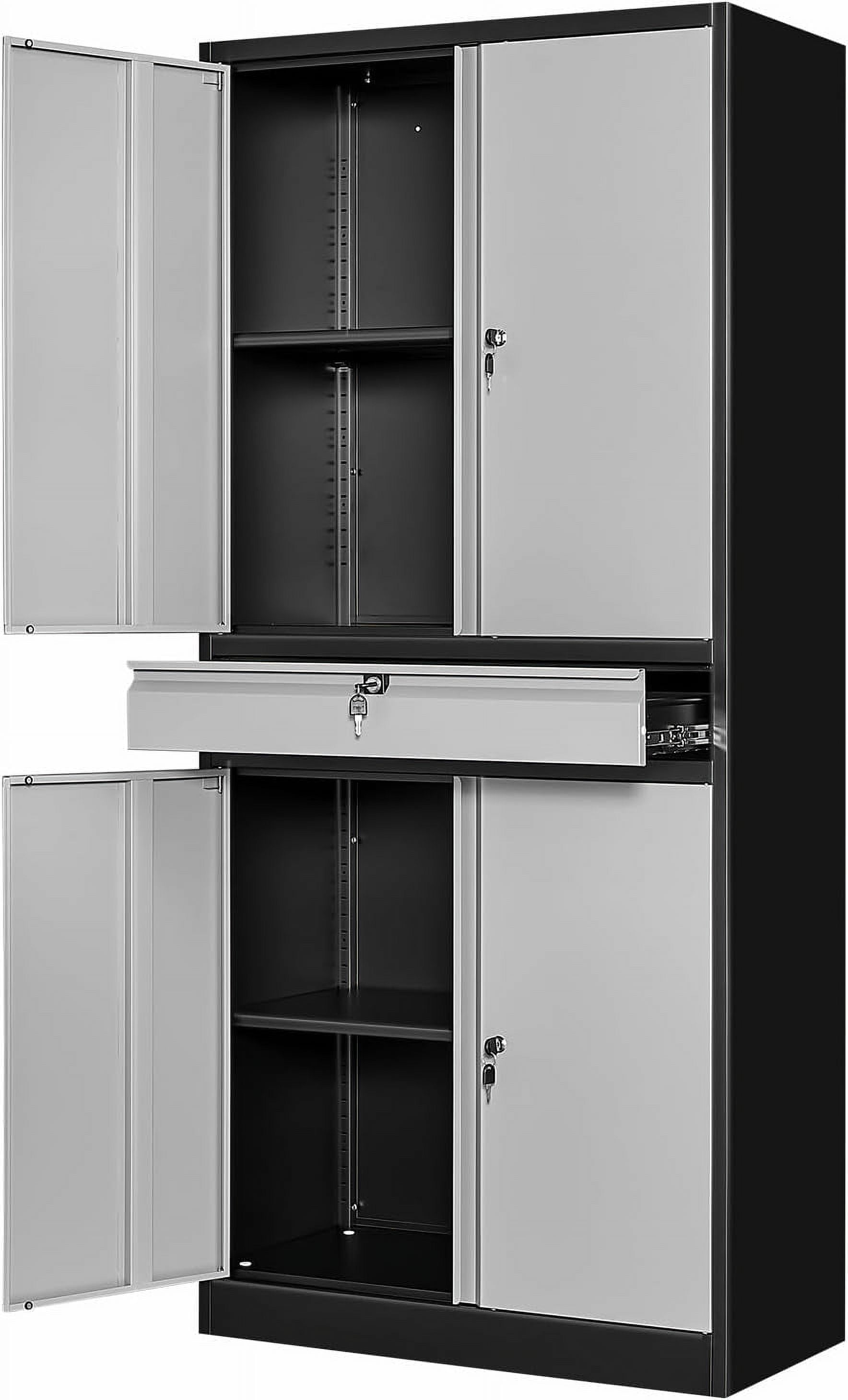 Metal Storage Cabinets with Locking Doors 71" Tall Garage Storage ...