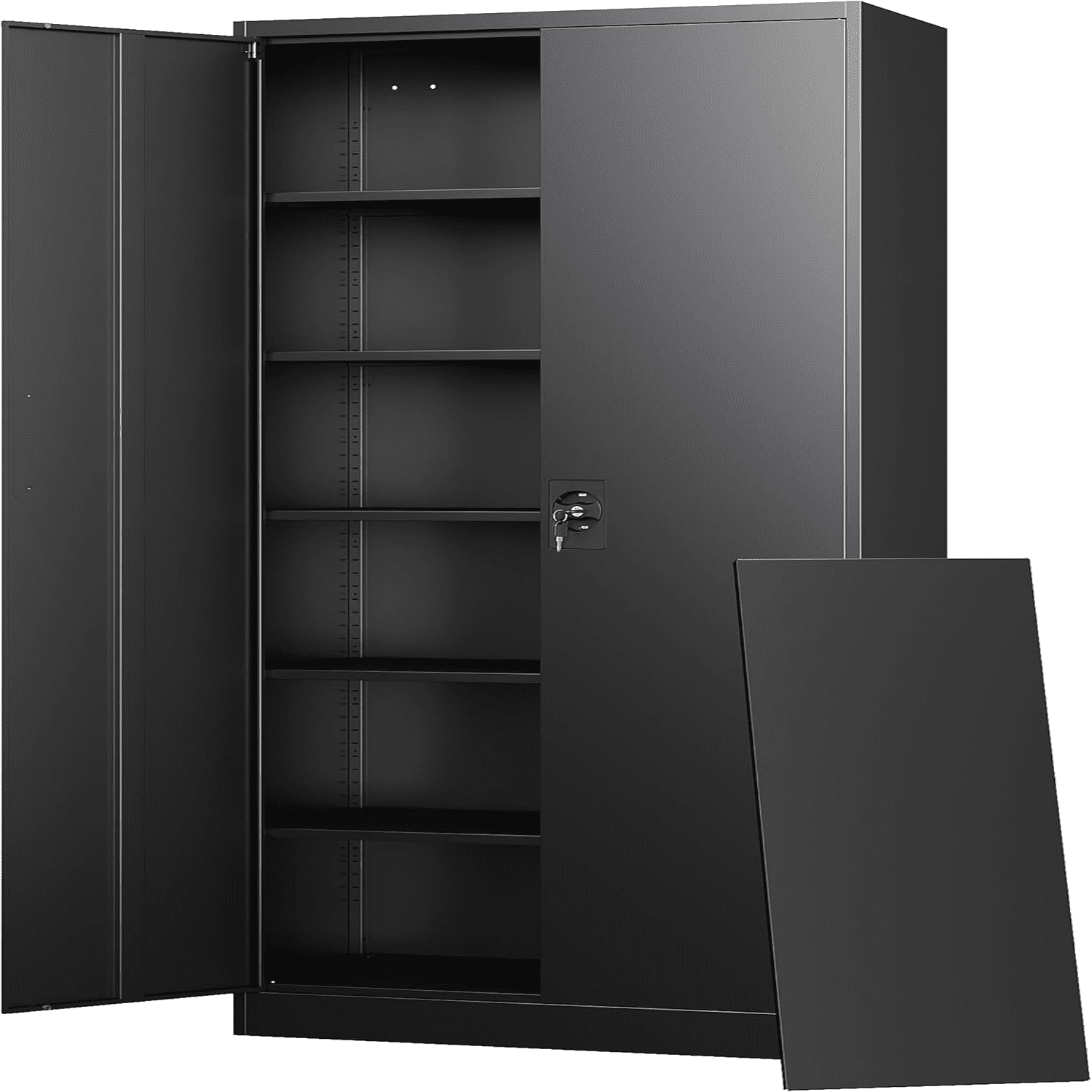 DXYKOPA Metal Storage Cabinets with Lock Door 2 Adjustable Shelves ...