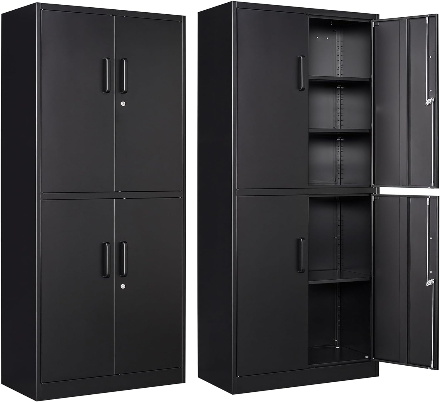 Metal Storage Cabinets with Lock Small Locker Steel Cabinets Adjustable ...