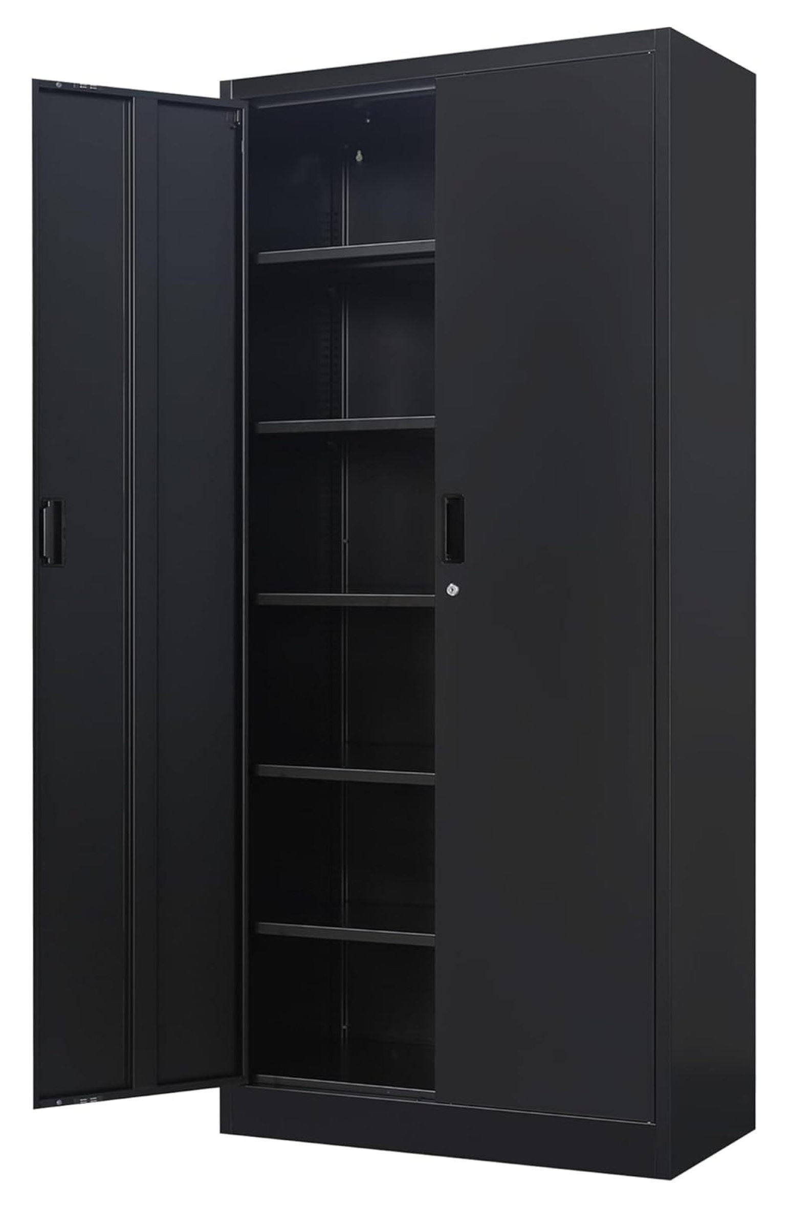 Metal Storage Cabinets with Locking Doors and 5 Adjustable Shelves ...