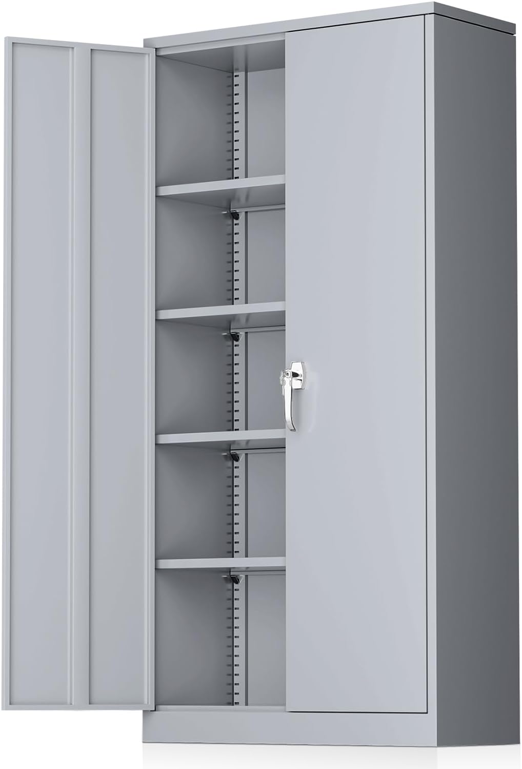 STANI Metal Storage Cabinet, Steel Cabinets with Locking Door and 2 ...