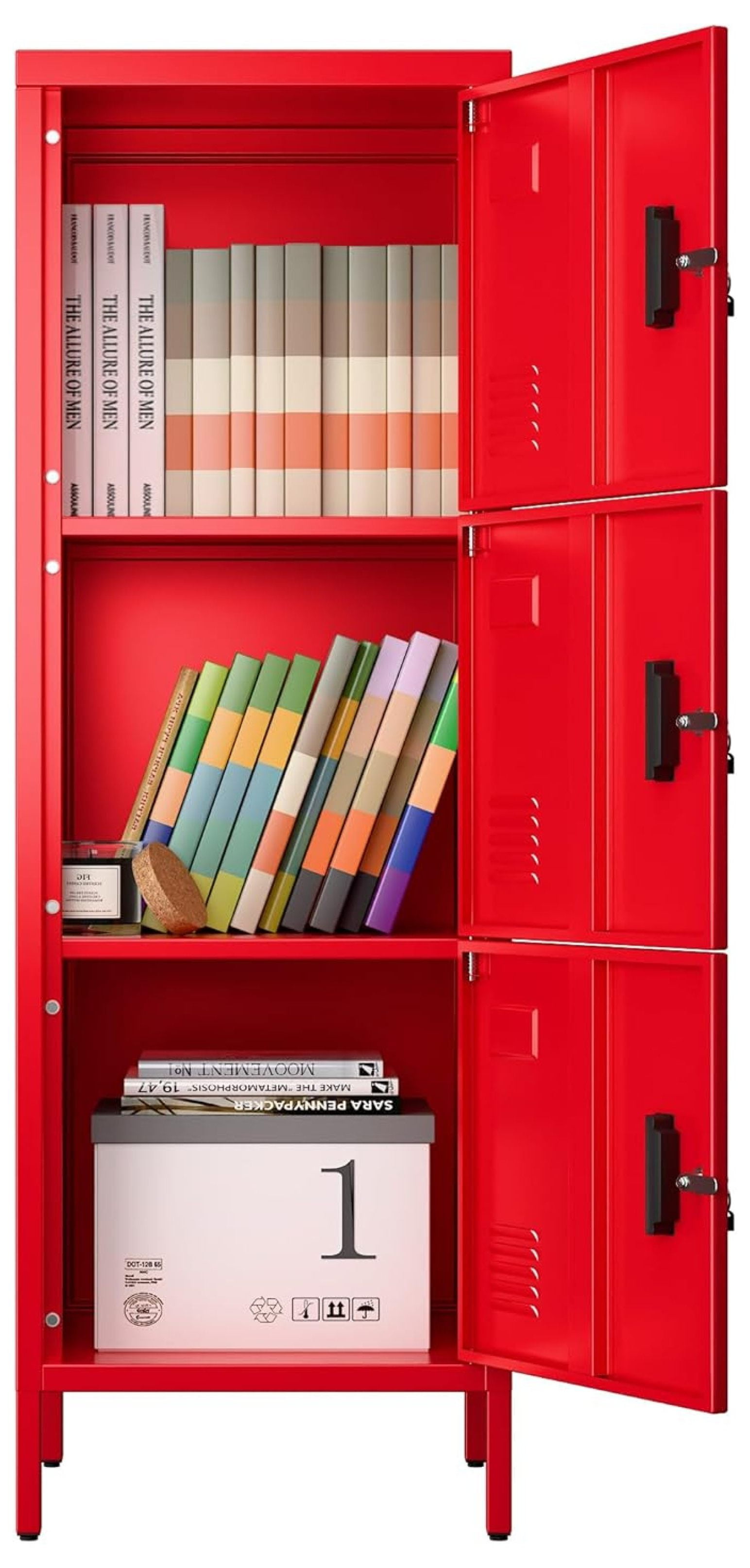 Metal Storage Locker 3 Door, Employee Lockers 47.3"H, Steel Office ...