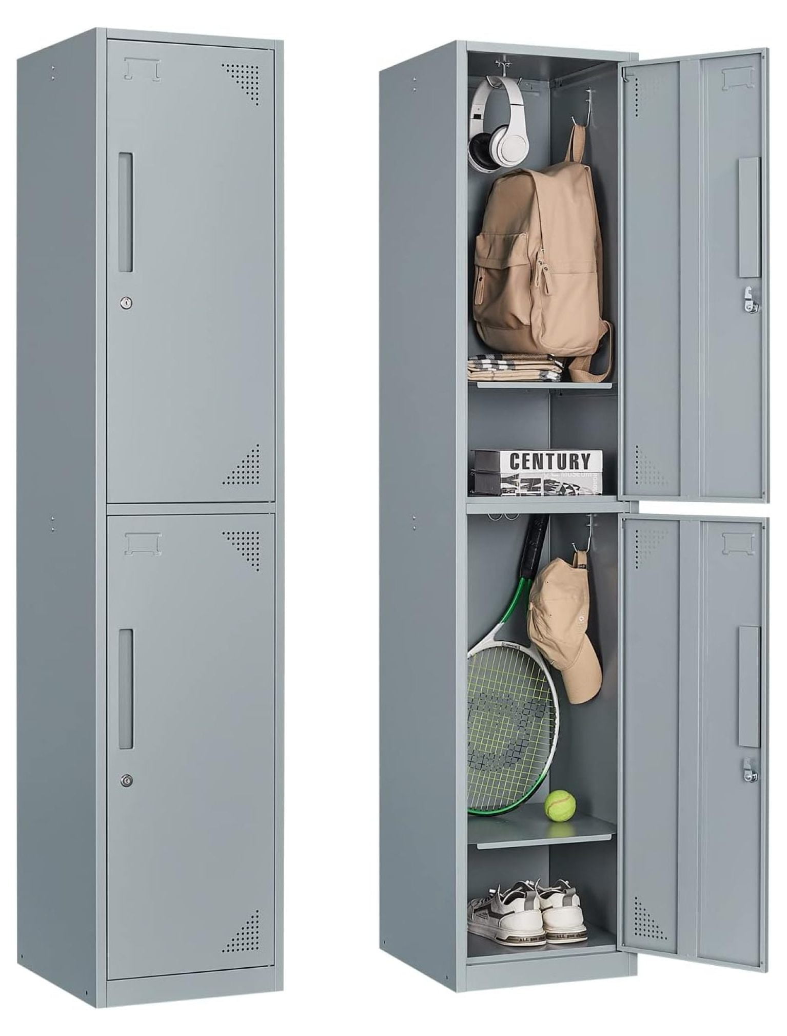Metal Storage Locker, 71" Tall Locker Storage Cabinet for Employees ...