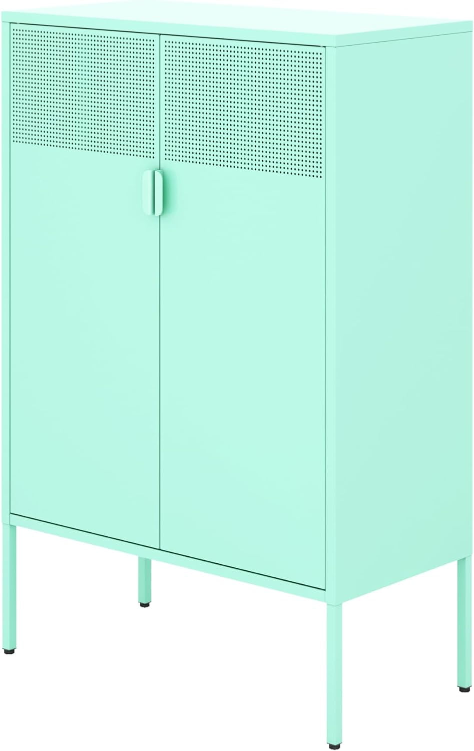 Metal Storage Locker Cabinet, Adjustable Shelves Free Standing ...