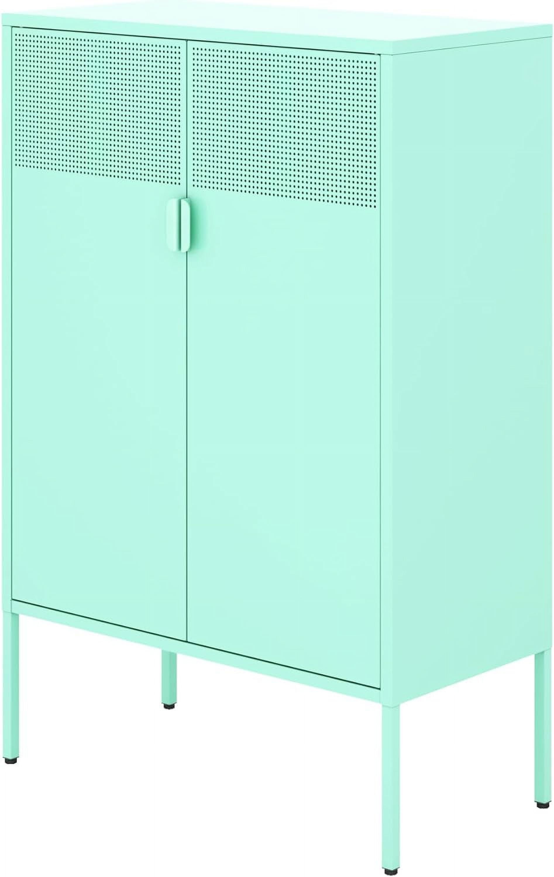 Metal Storage Locker Cabinet, Adjustable Shelves Free Standing ...
