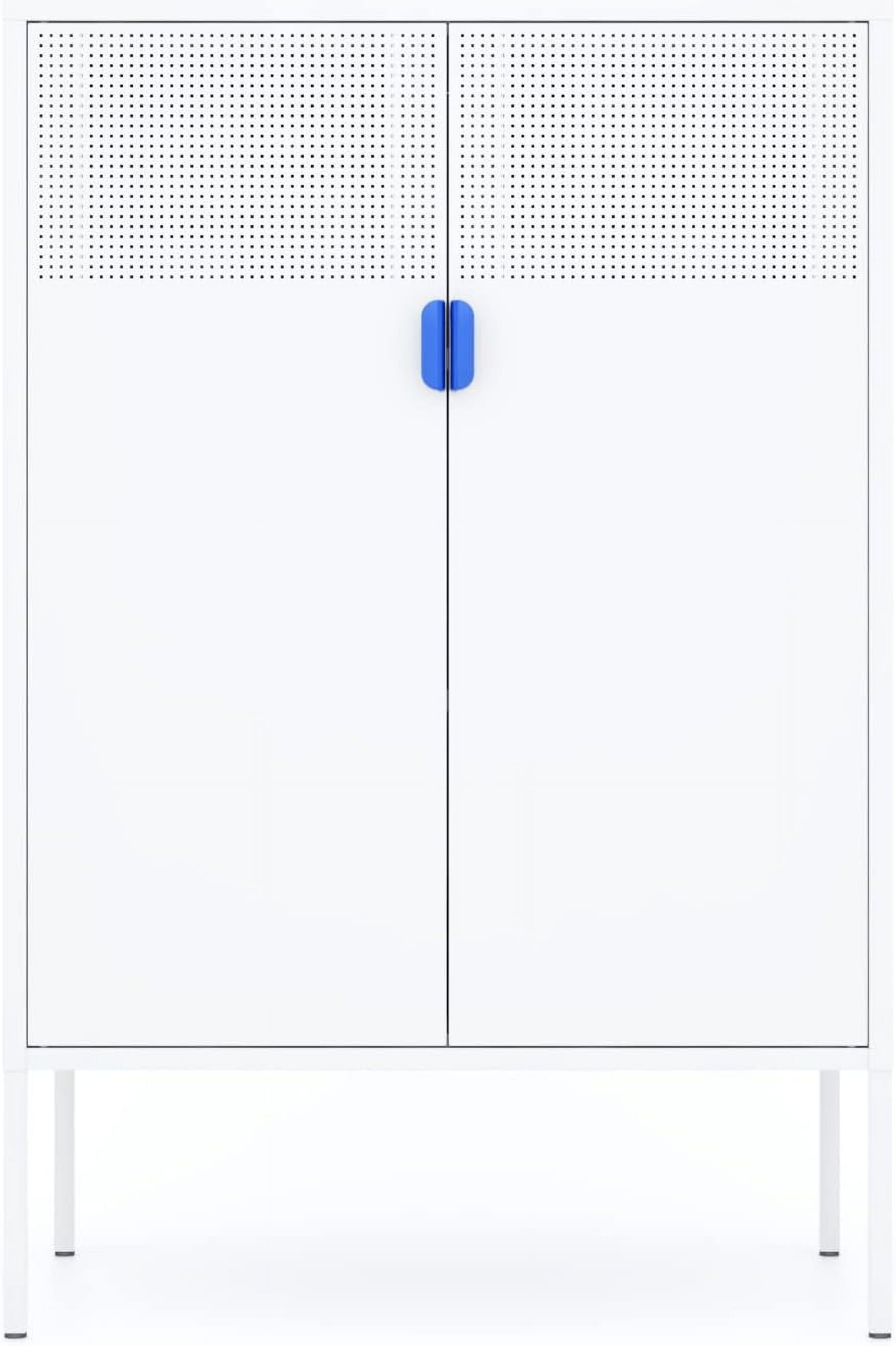 Metal Storage Locker Cabinet, Adjustable Shelves Free Standing ...