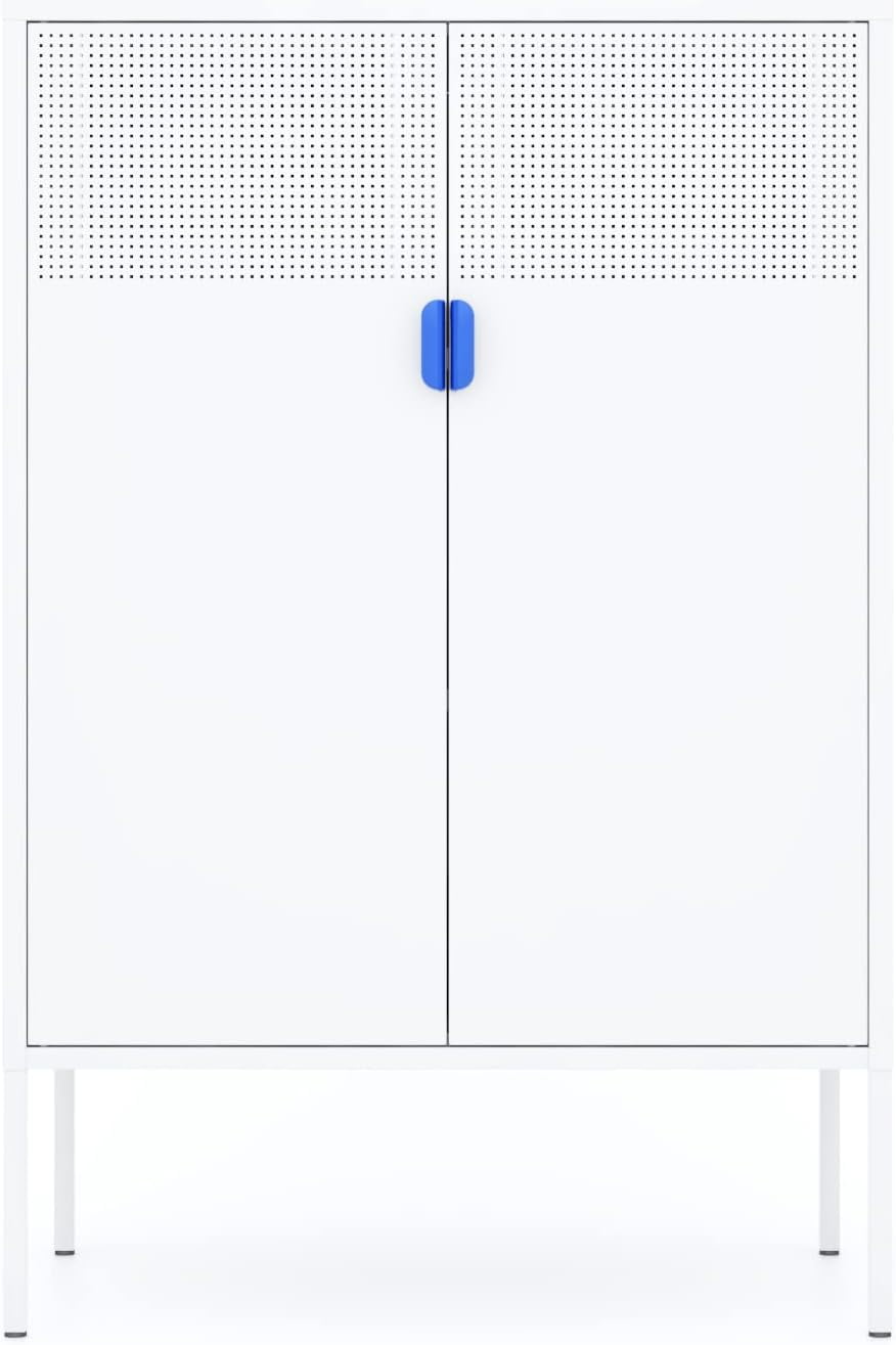 Metal Storage Locker Cabinet, Adjustable Shelves Free Standing ...