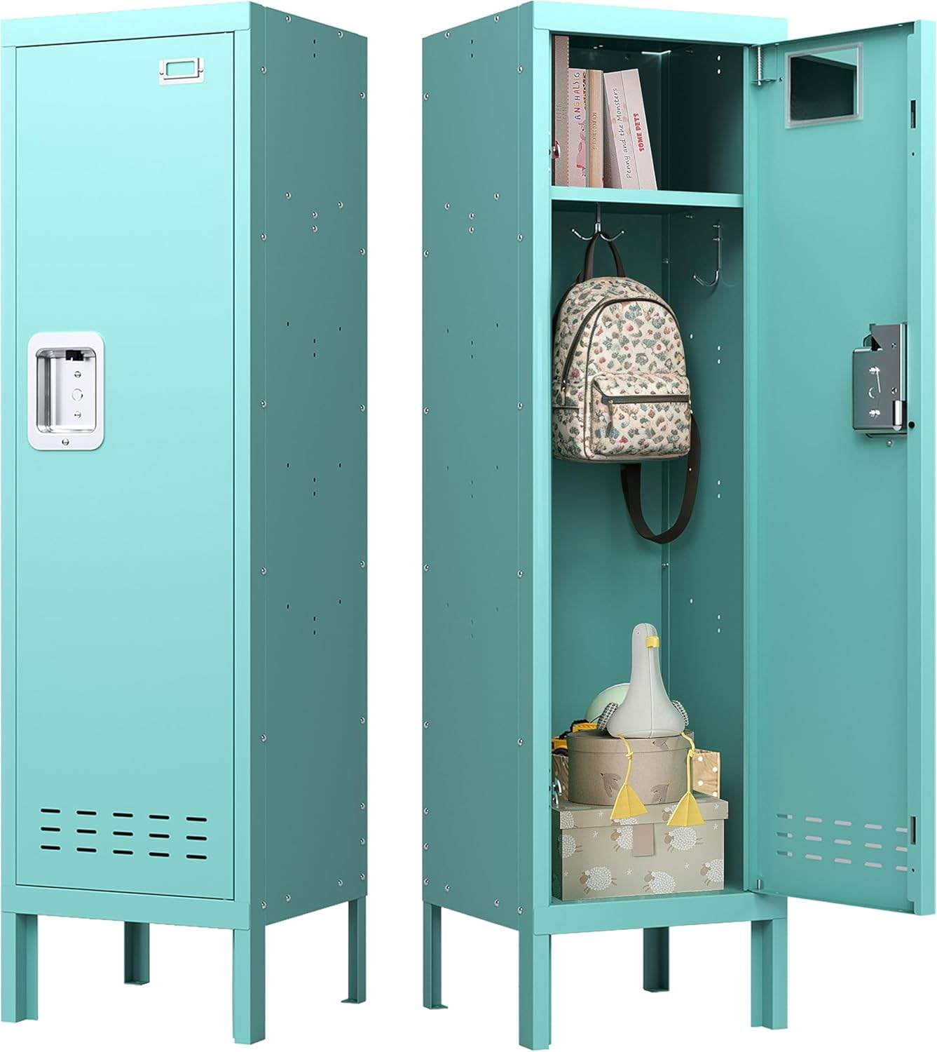 Metal Storage Locker with Lock & Card Slot - Secure Lockable Door ...
