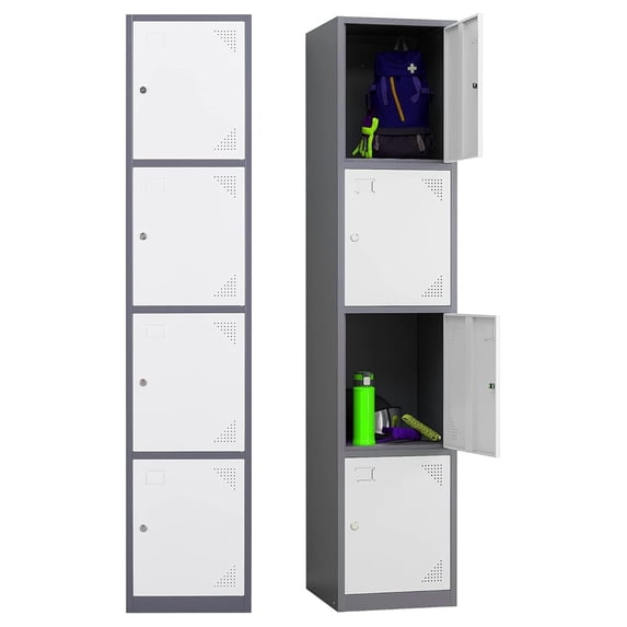 Metal Storage Lockers, 4 Door Large Locker for Employees, School, Gym ...