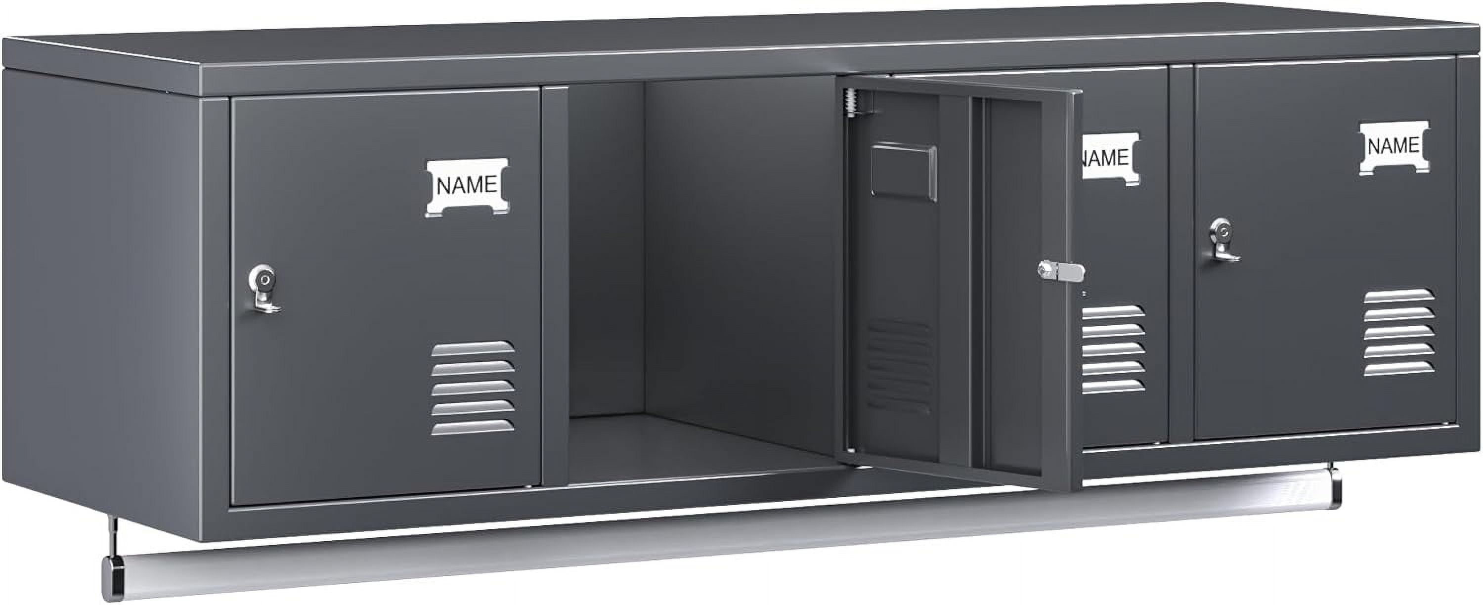 Metal Storage Lockers with 4 Doors, Wall-Mounted Locker for Employees ...