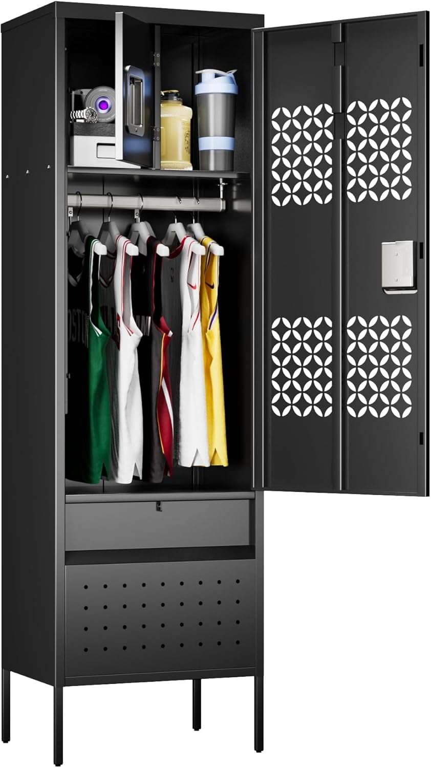 Metal Storage Lockers with Air Vents and Rod,Sports Locker with ...